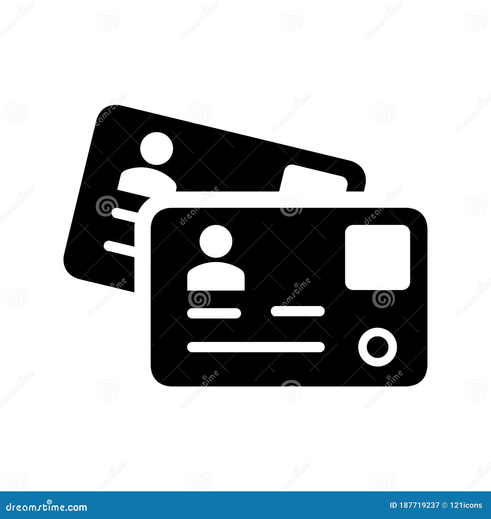 Photo Id Card Black Icon, Personal Identity Stock Vector - Illustration ...