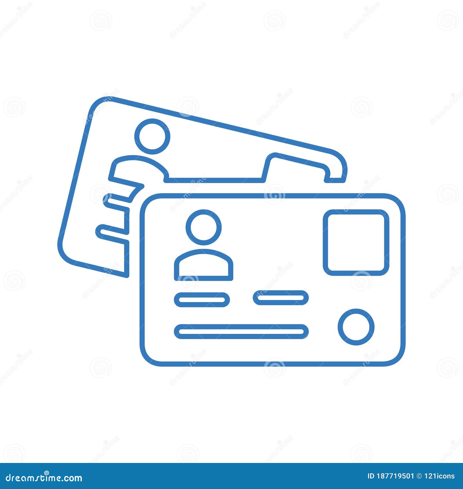 Photo Id Card Line Icon, Personal Identity Stock Vector - Illustration ...