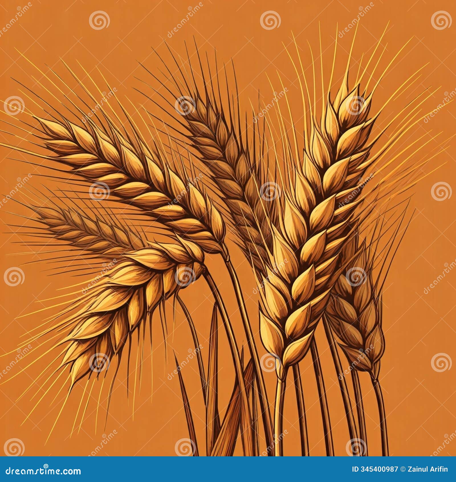 Photo Illustration Image about Wheat with Orange Background Stock ...