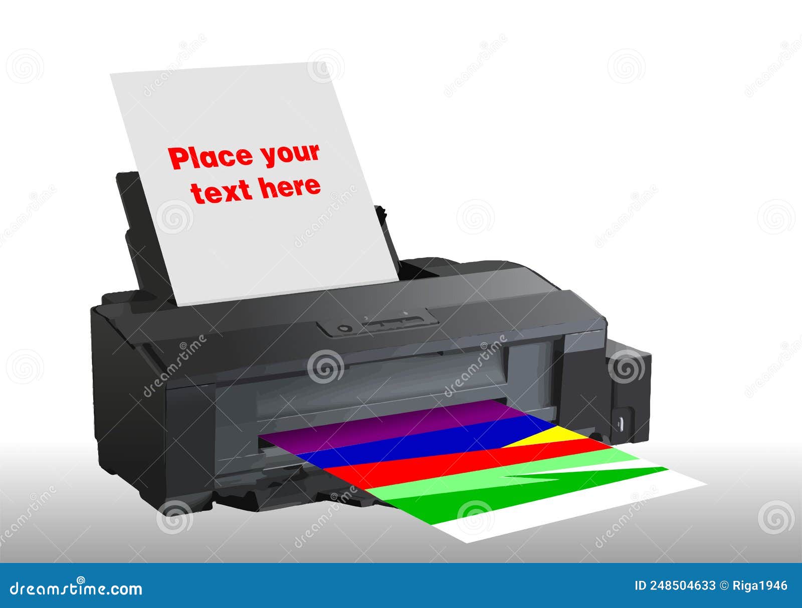 Photo Inkjet Printer, on White Background. 3d Vector Stock Vector ...