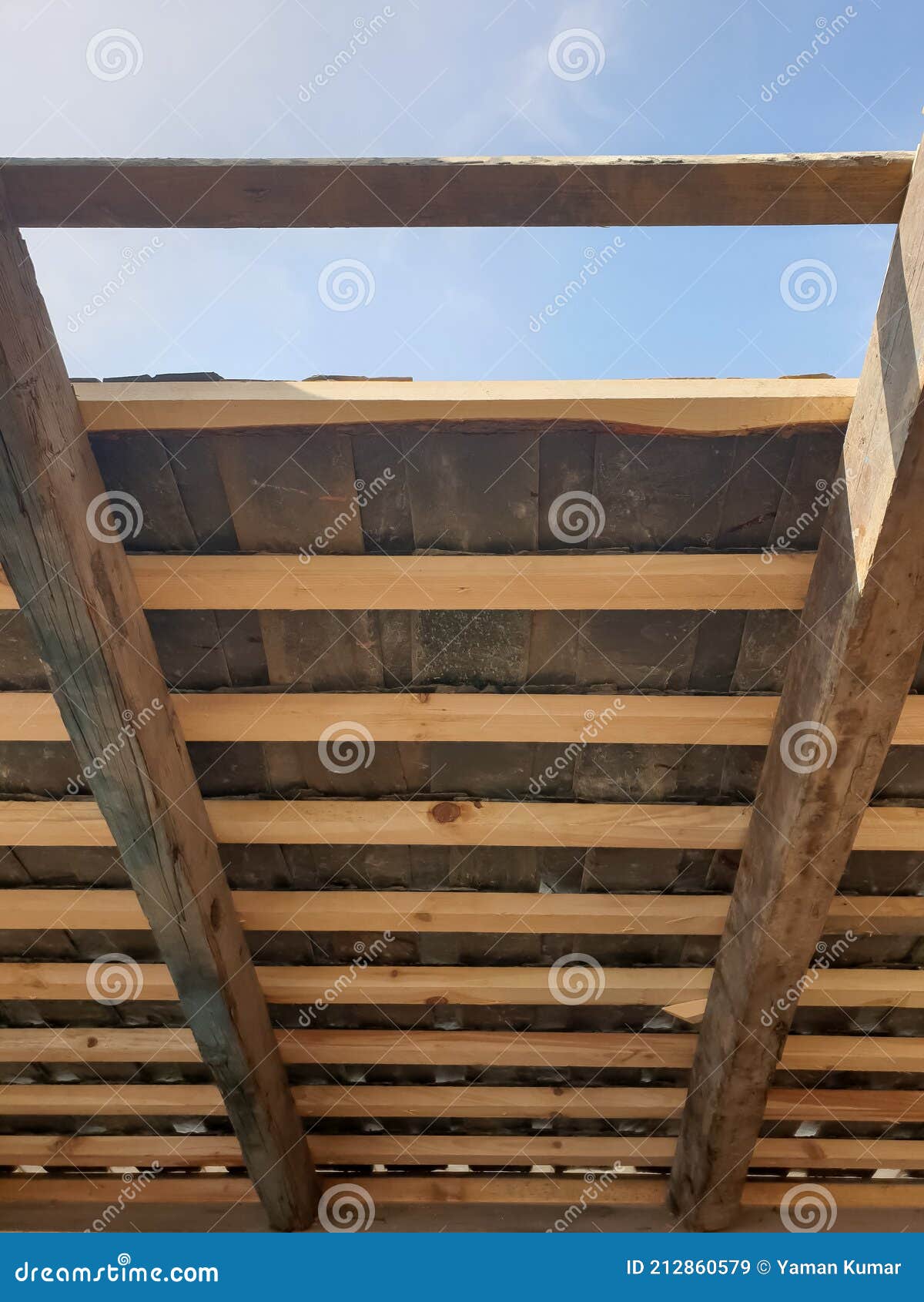 Inside Roof Framework, Penthouse Before Construction Royalty-Free Stock ...