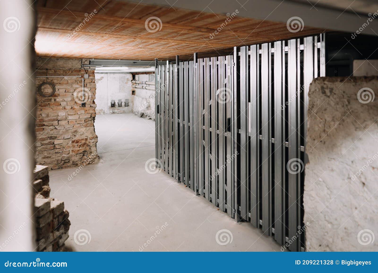 Photo of the Inside of Secure Basement Metal Units Stock Photo - Image ...