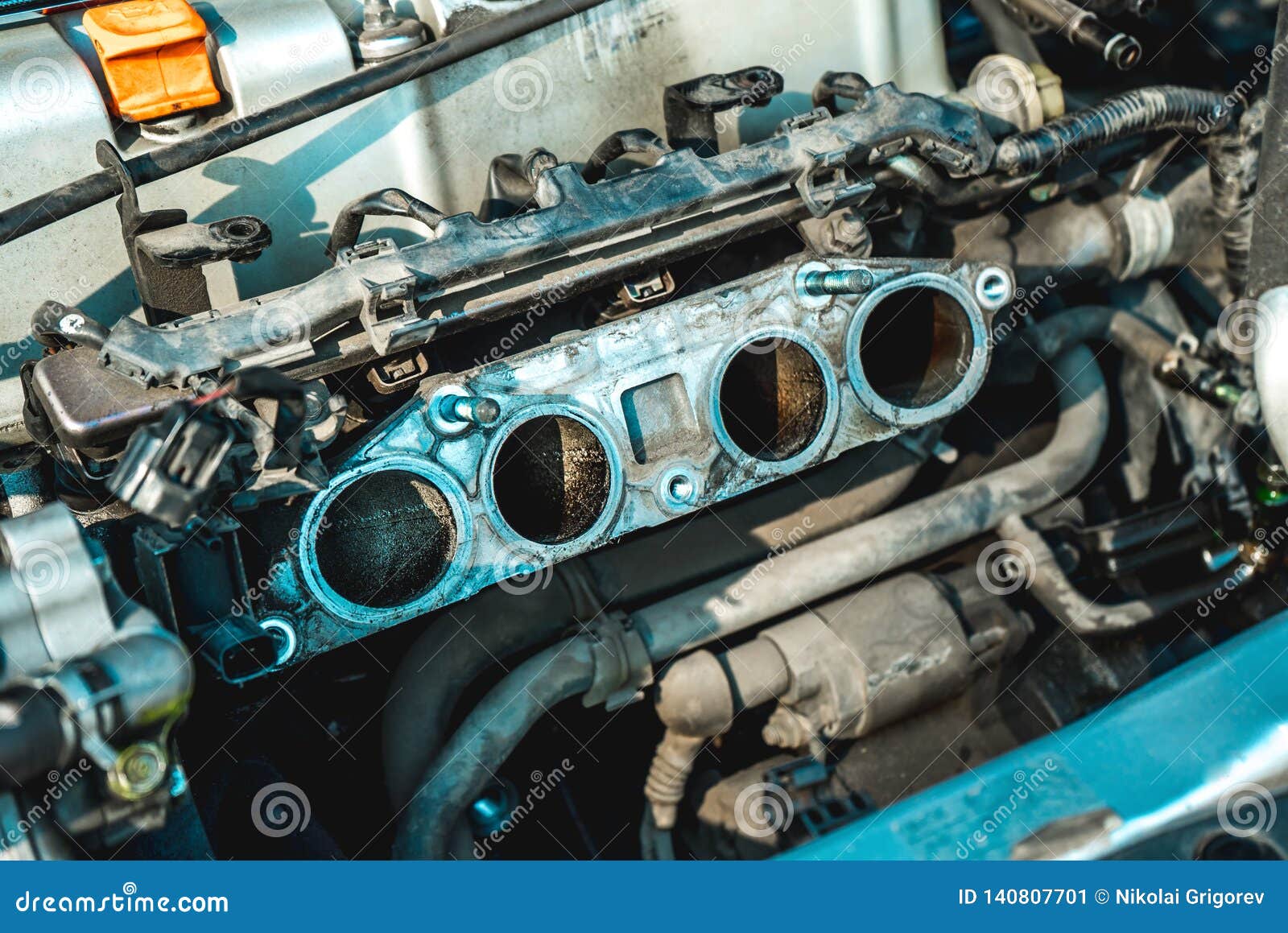 Photo of the Internal Combustion Engine Stock Image - Image of garage ...
