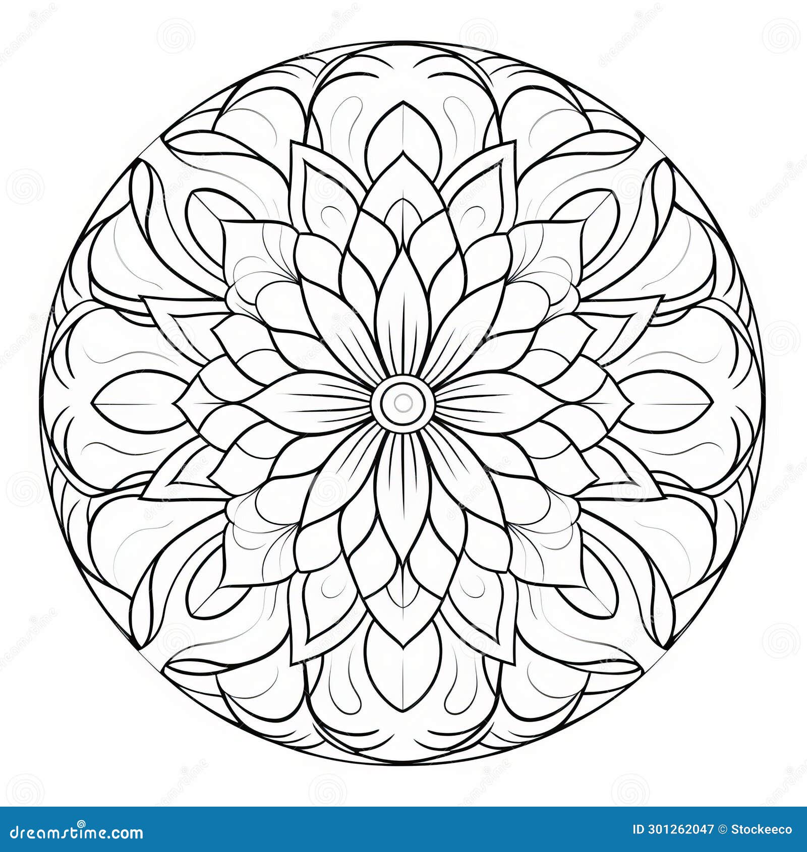 Bold and Graceful Flower Coloring Page with Zen and Gothic Influences ...