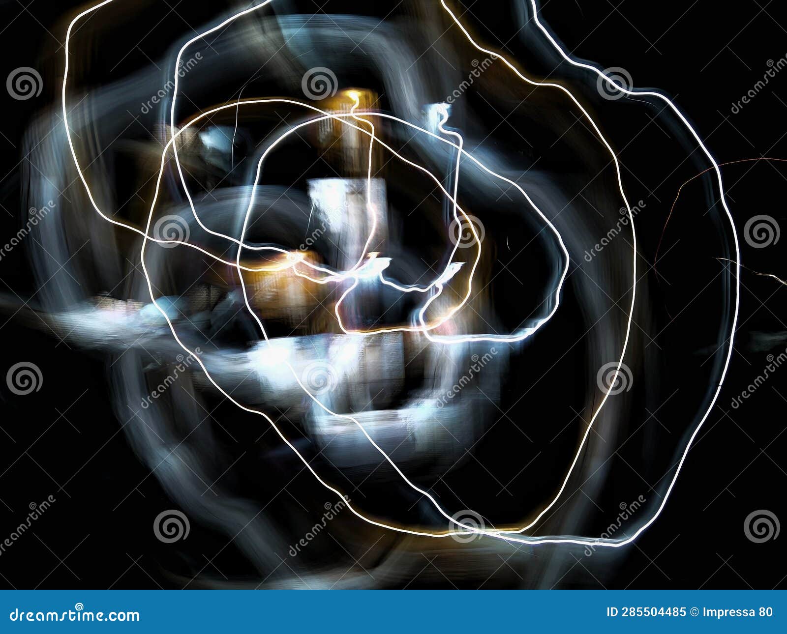 A Photo of an Irregularly Rotating Light Showing Clear Lines of Light ...