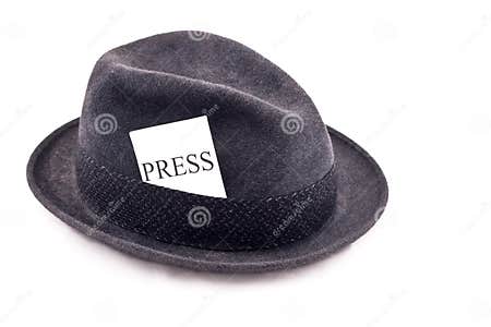 Photo journalist press hat stock photo. Image of isolated - 16399132