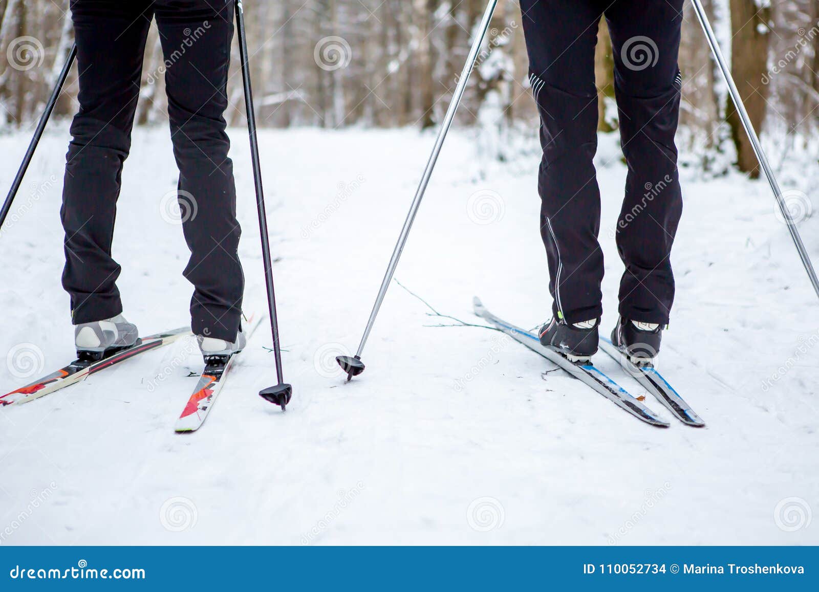 Photo of Legs of Two Skiers Stock Photo - Image of high, nature: 110052734