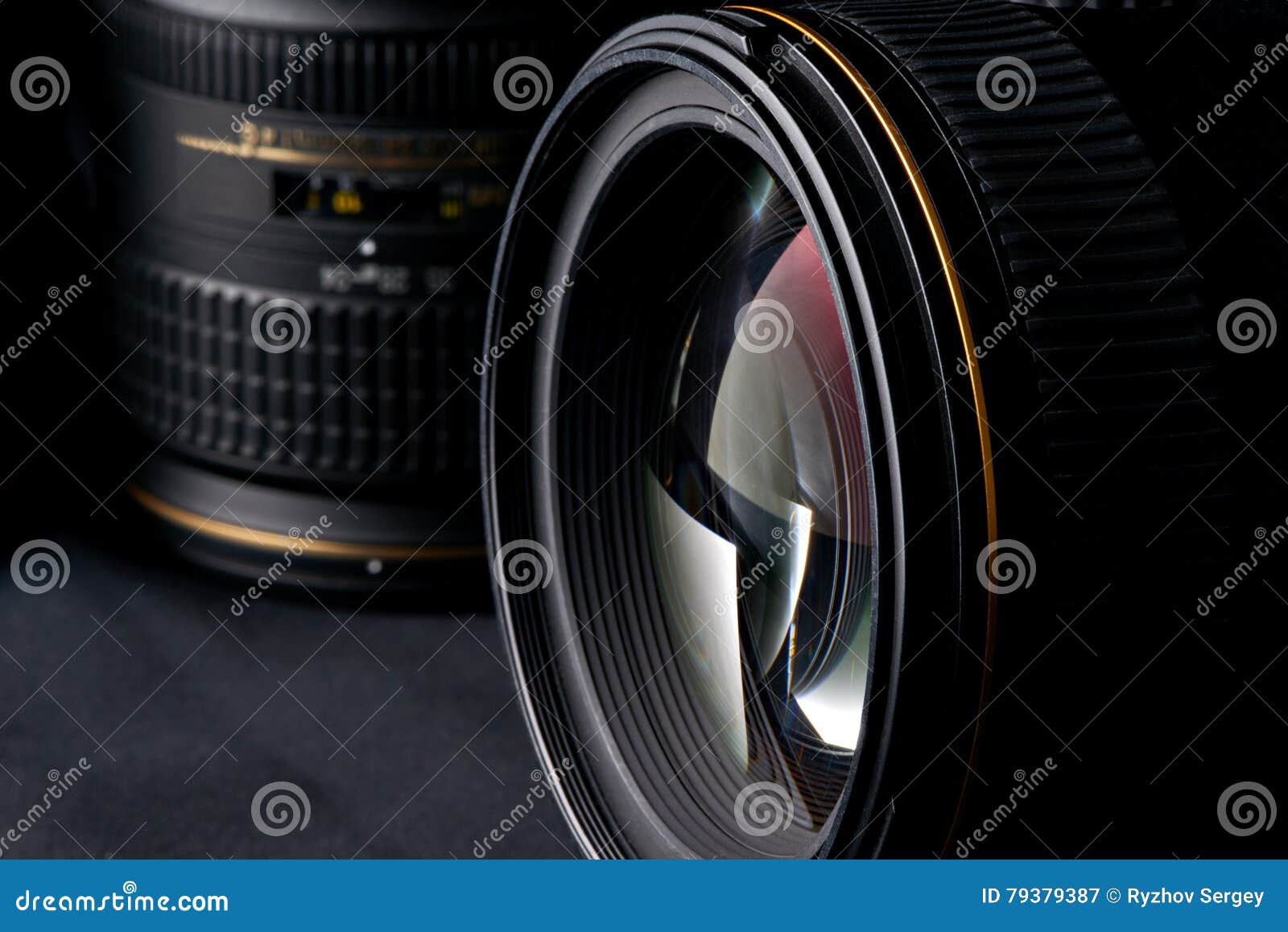 Photo Lens Side View on Blurred Zoom One Stock Image - Image of blurred ...
