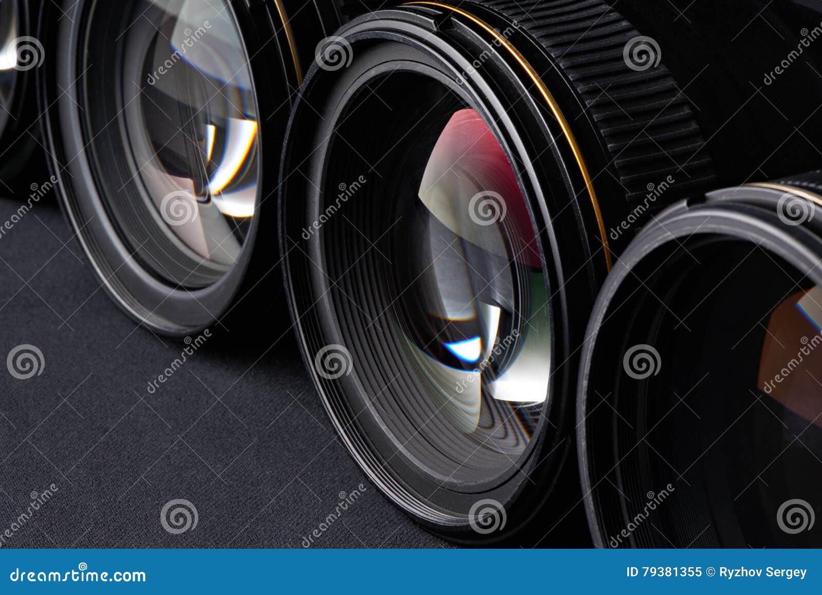 Photo lenses side view stock image. Image of glass, blurred - 79381355