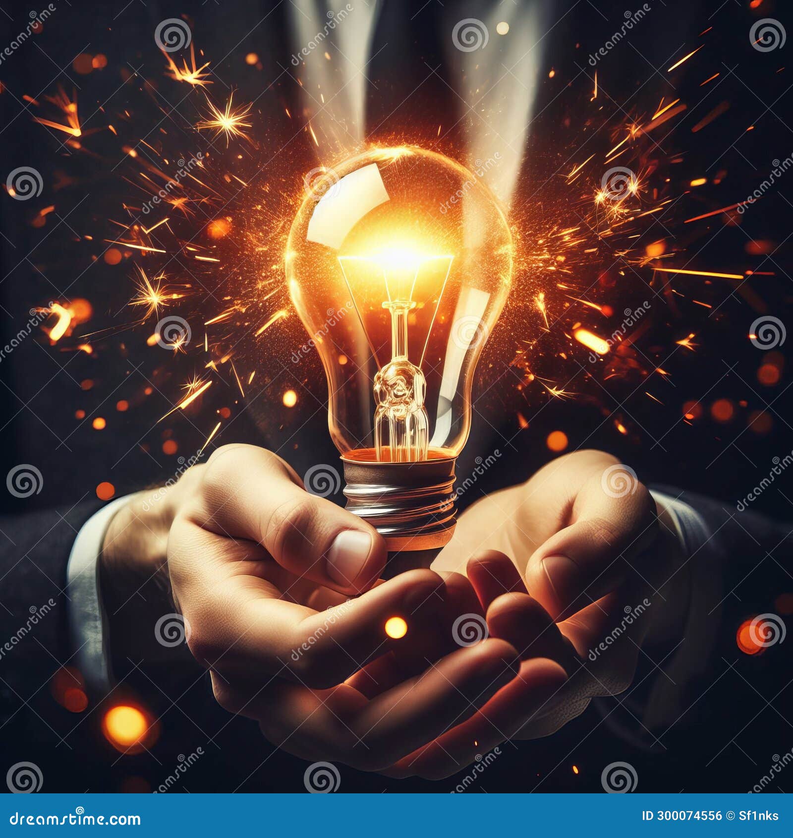 This is a Photo of a Light Bulb Exploding in a Person’s Hands. the ...