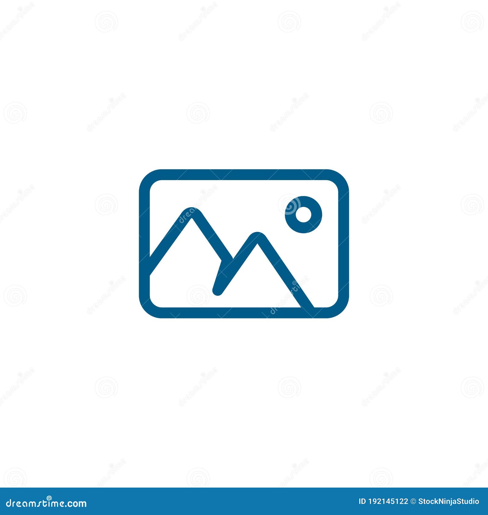Photo Line Blue Icon on White Background. Blue Flat Style Vector ...