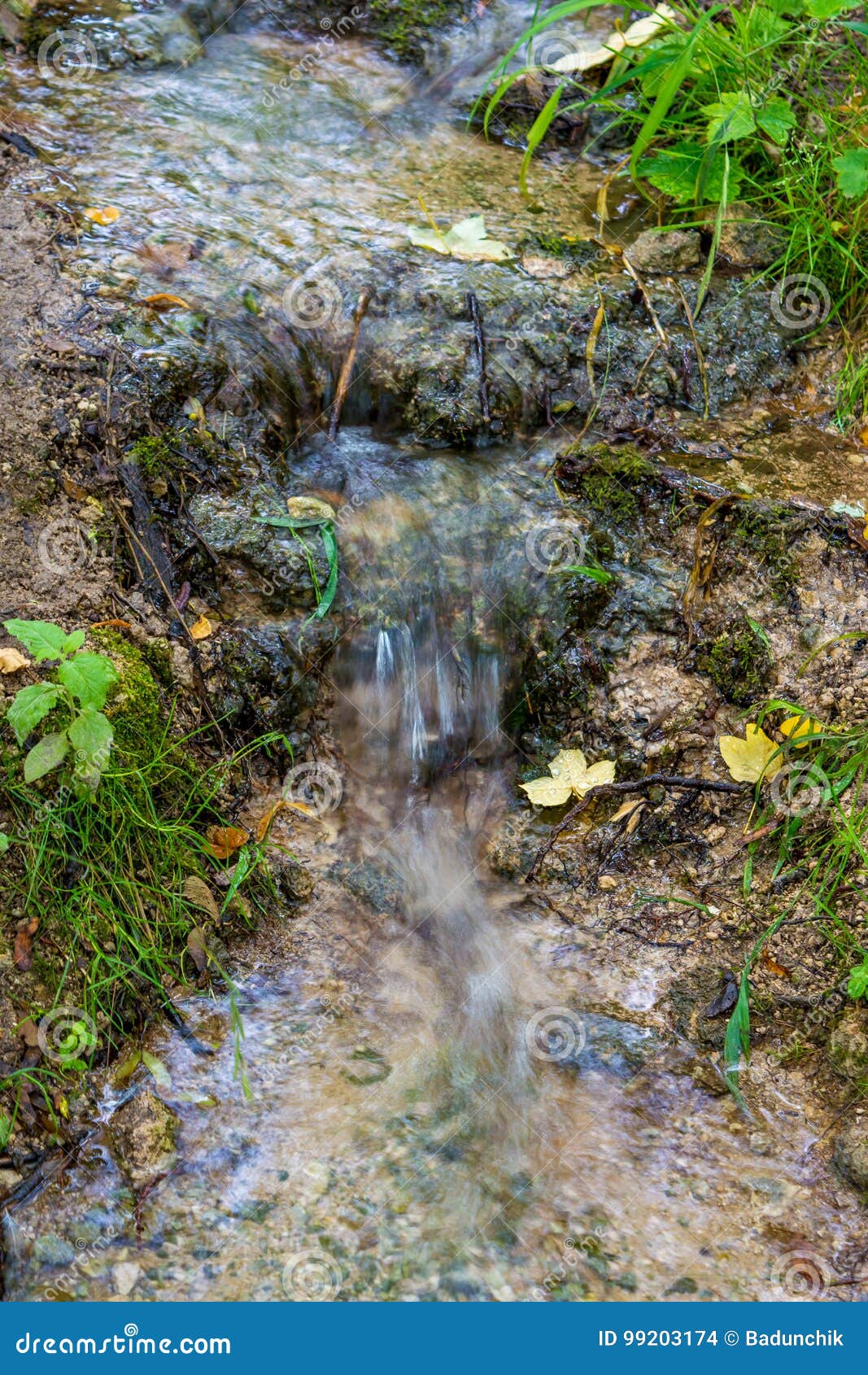 Photo of Little Waterfall Flowing in Cave Stock Photo - Image of creek ...