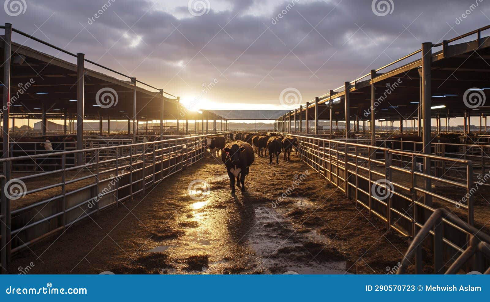 A Photo of a Livestock Sorting Pen Stock Illustration - Illustration of ...