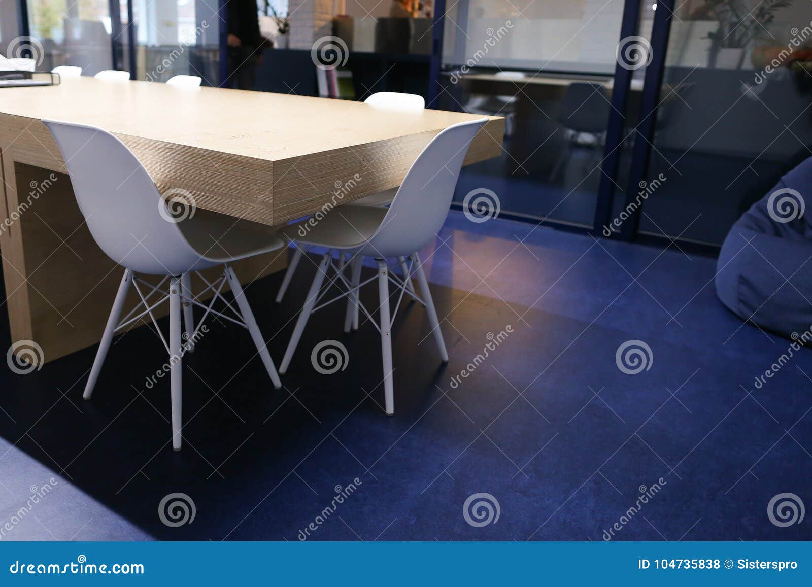 Long Study with Large Table and Interior of Meeting Room and Mee Stock ...