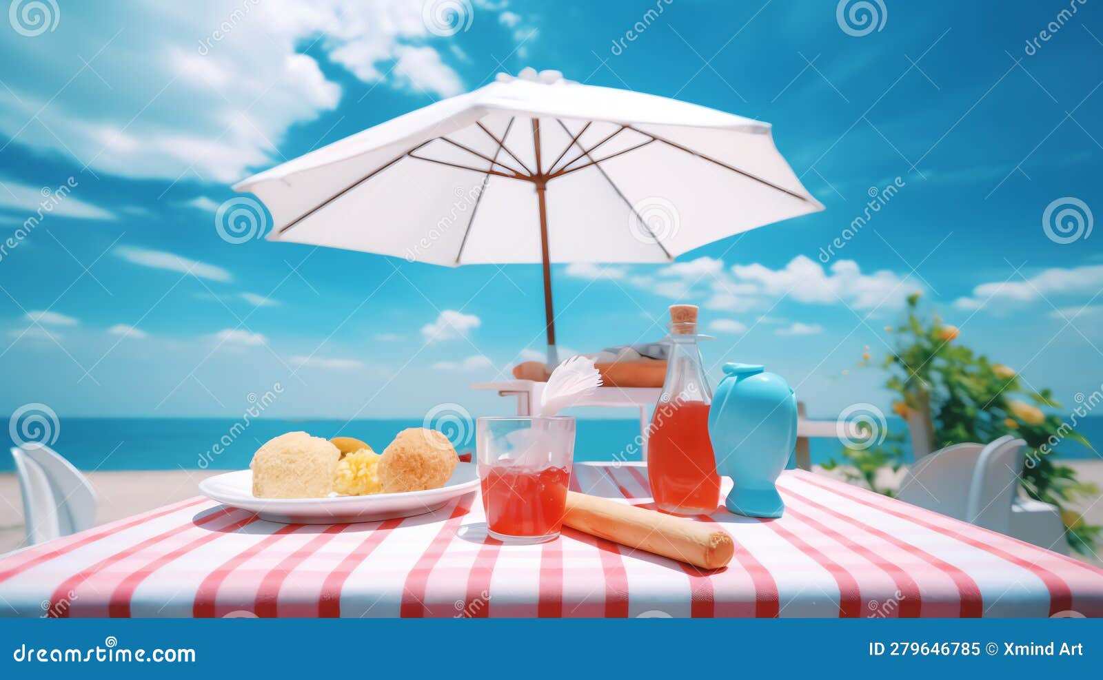 Lunch in the Summer Beach Ai Generated Stock Image - Image of ...