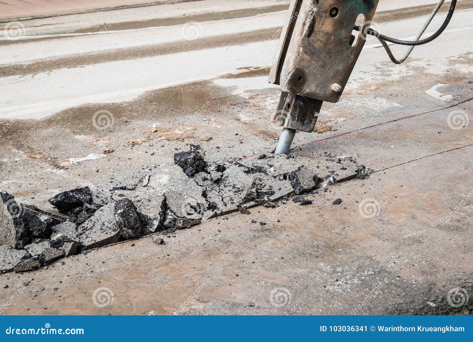 Machine drilling road stock image. Image of constructor - 103036341