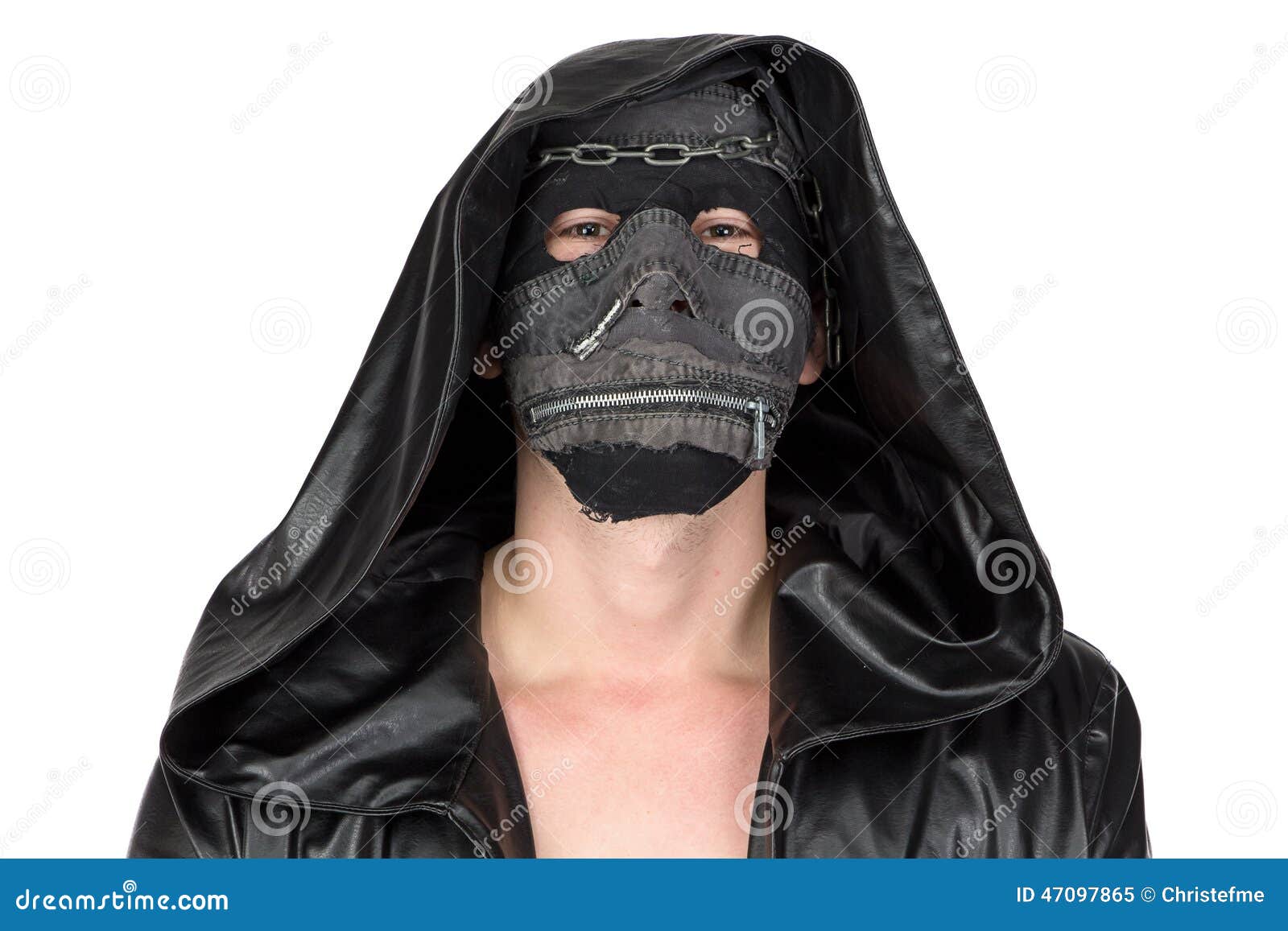 Photo of the Man Dressed in Hooded Cloak Stock Image - Image of metal ...
