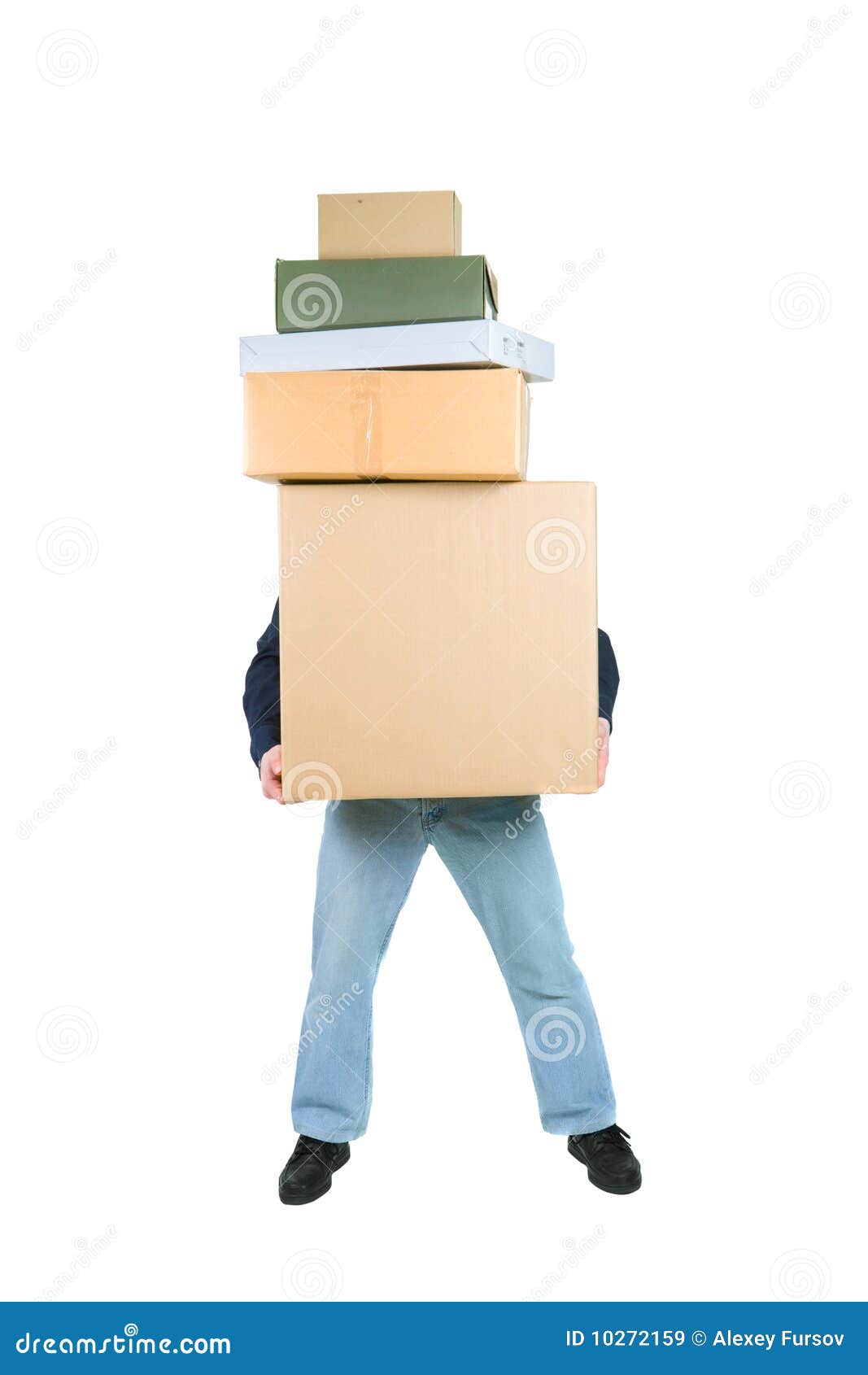 Photo Of A Man Holding Many Boxes In His Hands | CartoonDealer.com ...
