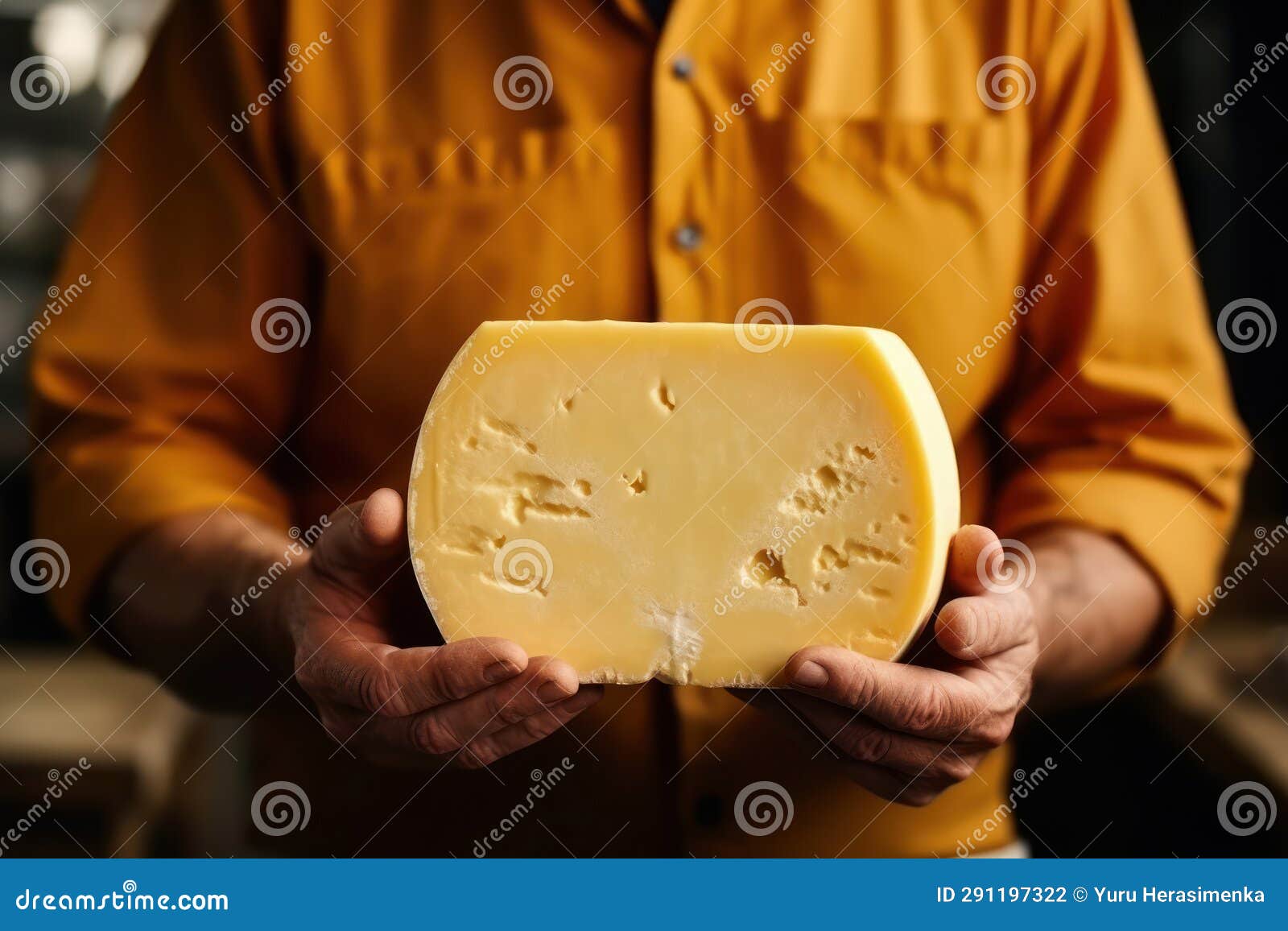 Photo of a Man Holding a Piece of Cheese in His Hands Stock ...