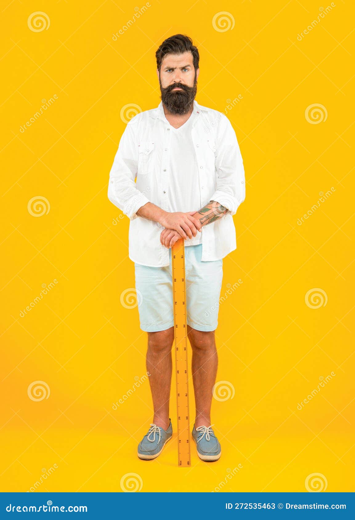 Photo of Man with Measuring Ruler. Man with Measuring Ruler Isolated on ...