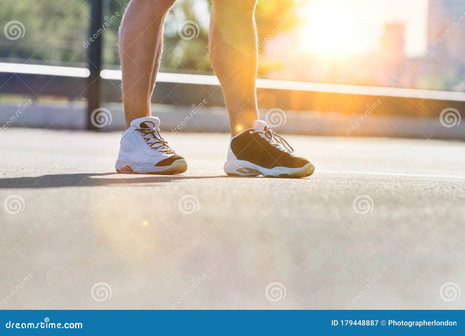 Man Standing while Exercising in Park Stock Image - Image of sports ...