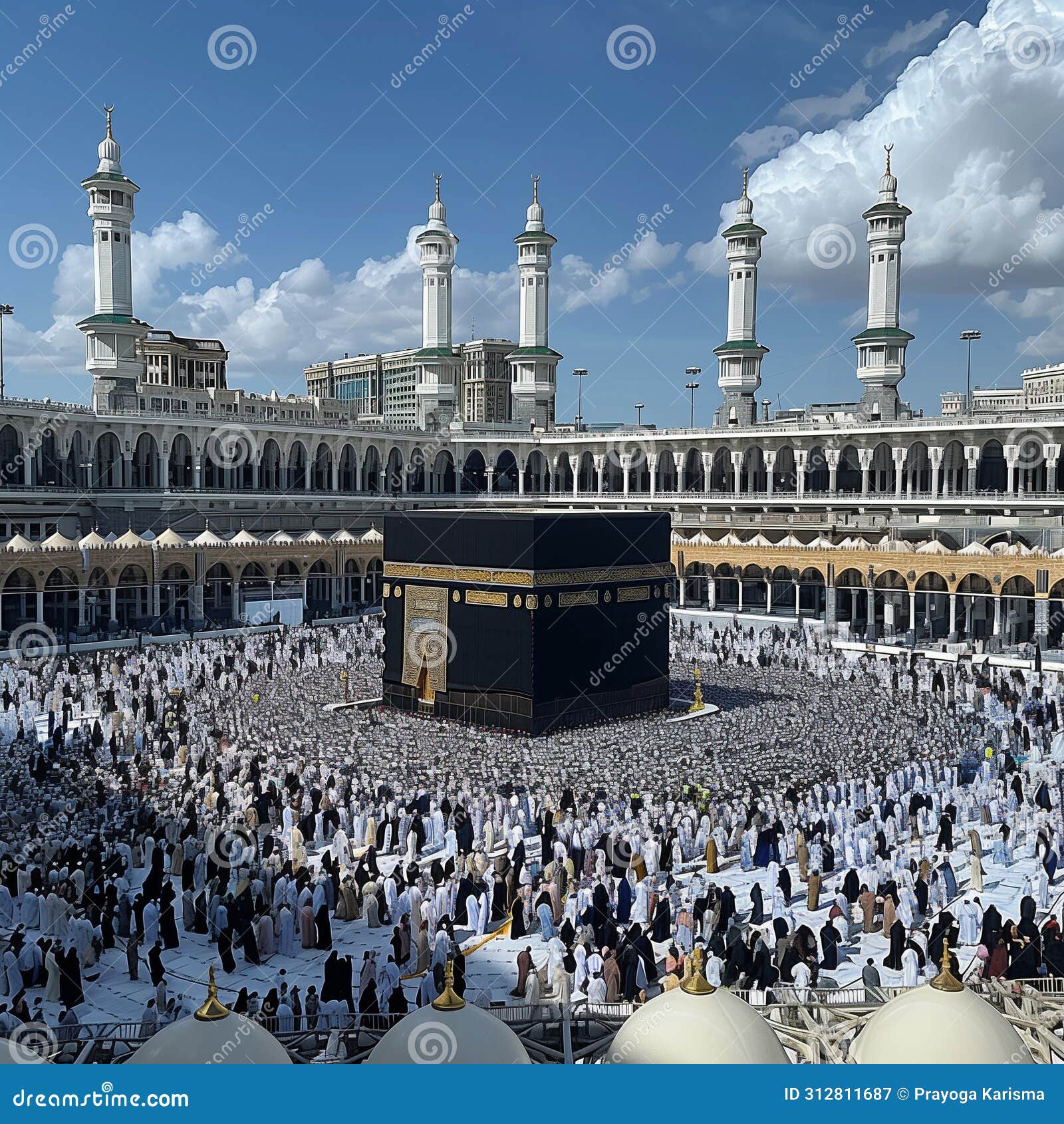 Kaaba Grand Mosque Mecca Islamic Symbol And Logo Royalty-Free Stock ...