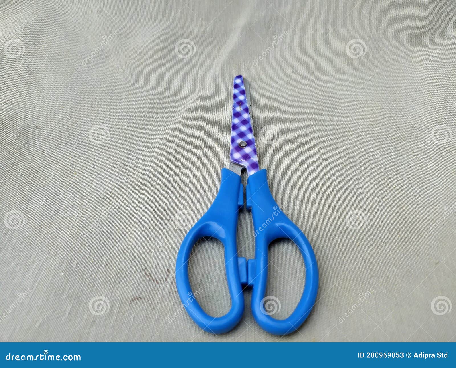 Medium Sized Paper Scissors with Light Blue Handles Stock Image - Image ...