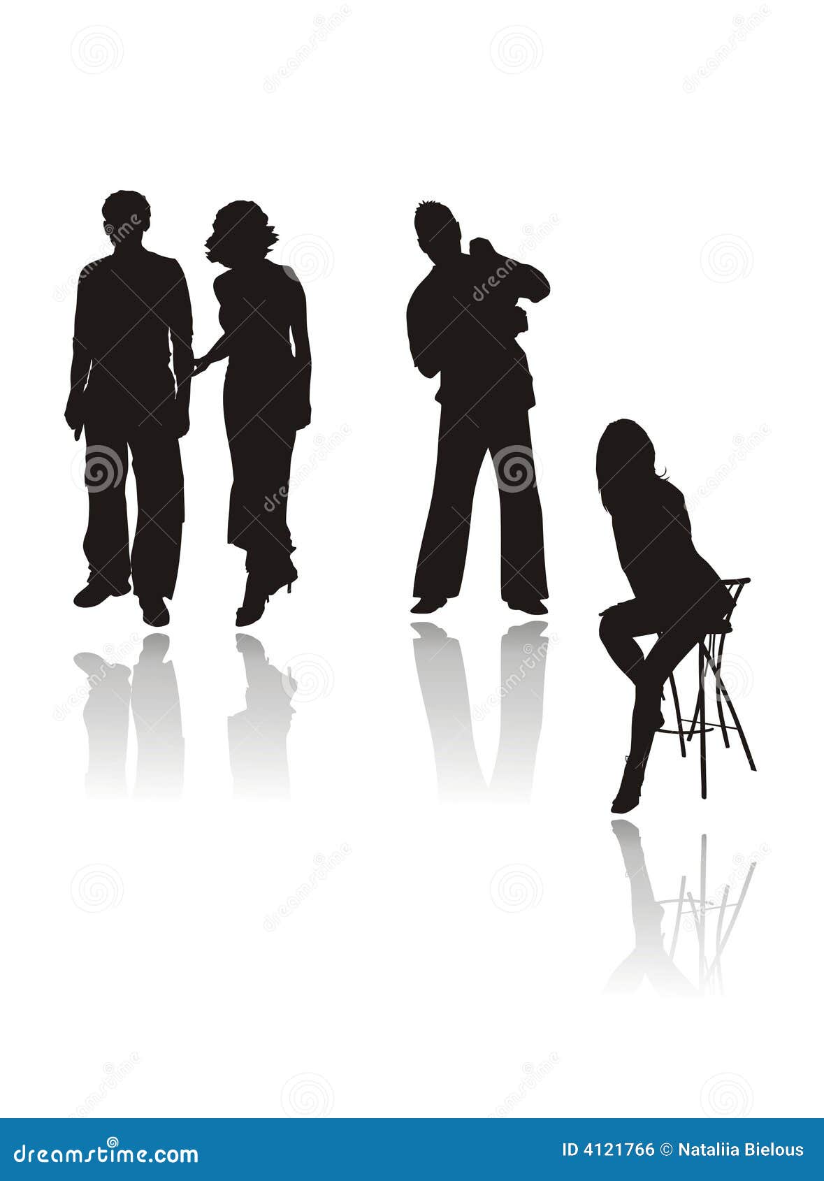 Photo on Memory. Silhouettes Stock Vector - Illustration of female ...