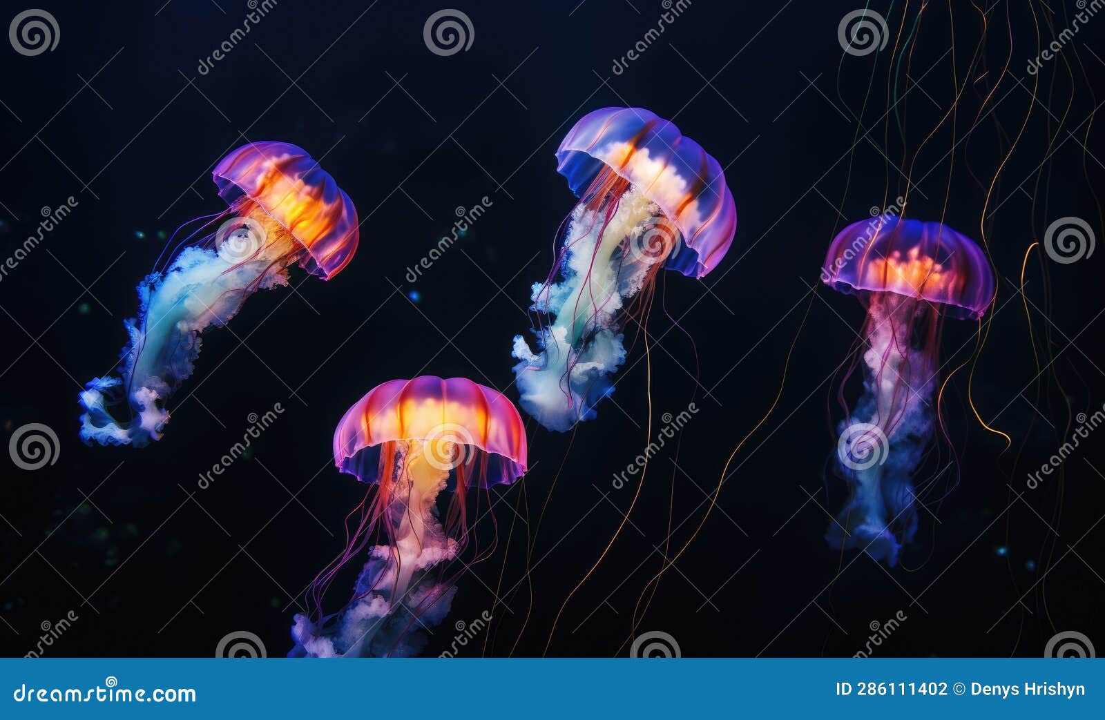 Photo of a Mesmerizing Display of Jellyfish Gracefully Floating in the ...