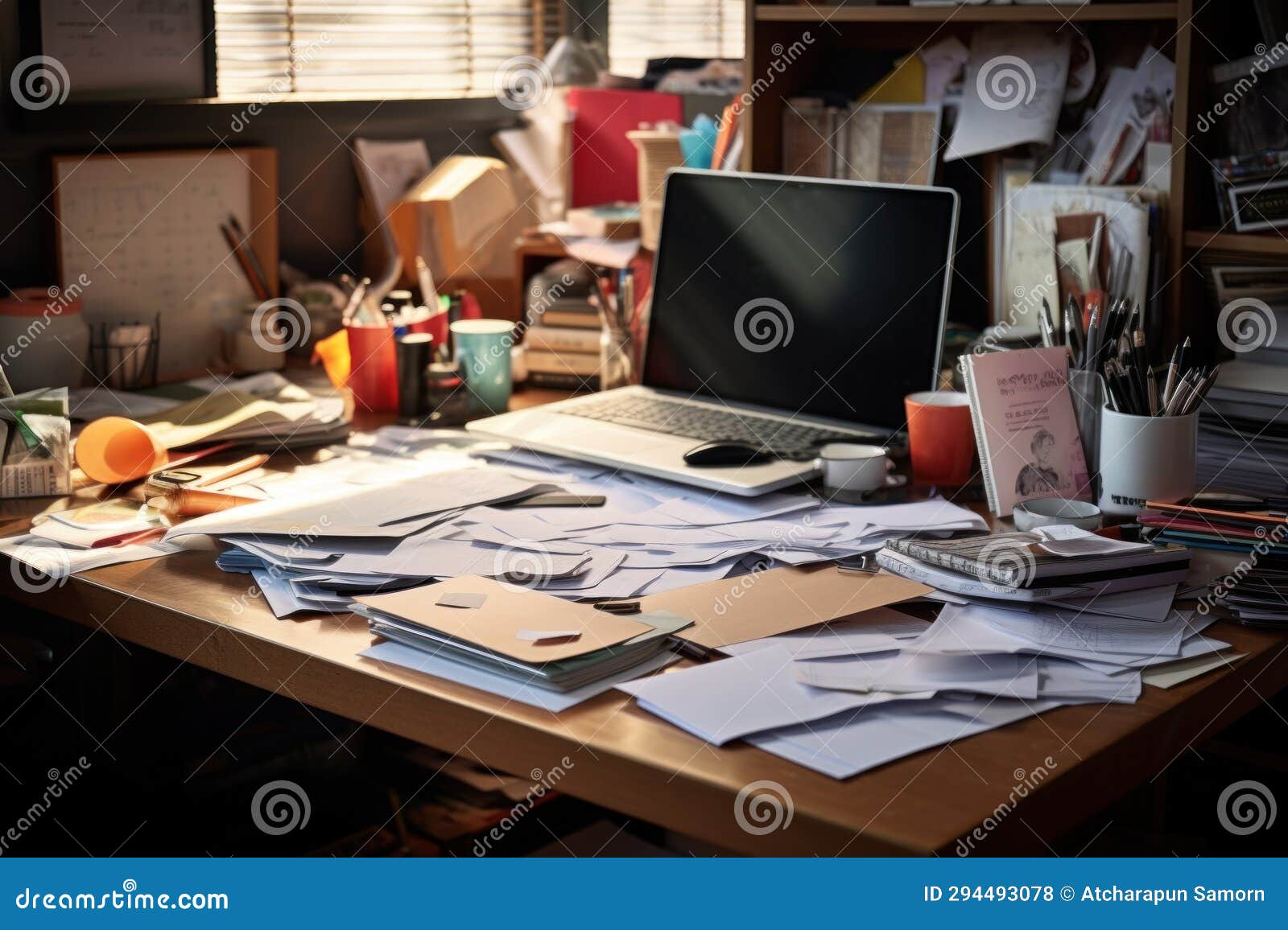 Photo Of Messy Work Desk ,Messy And Cluttered Desk Royalty-Free Stock ...