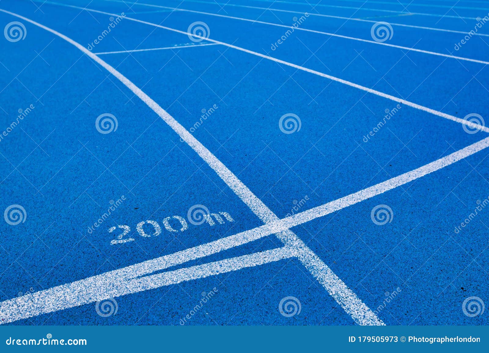 Photo of 200 Meter Blue Running Tracks Stock Image - Image of athletes ...