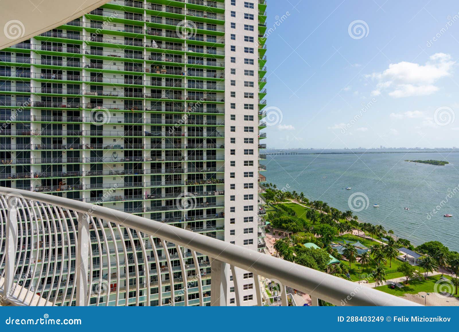 Photo from a Miami Balcony with Bay Views Stock Image - Image of park ...
