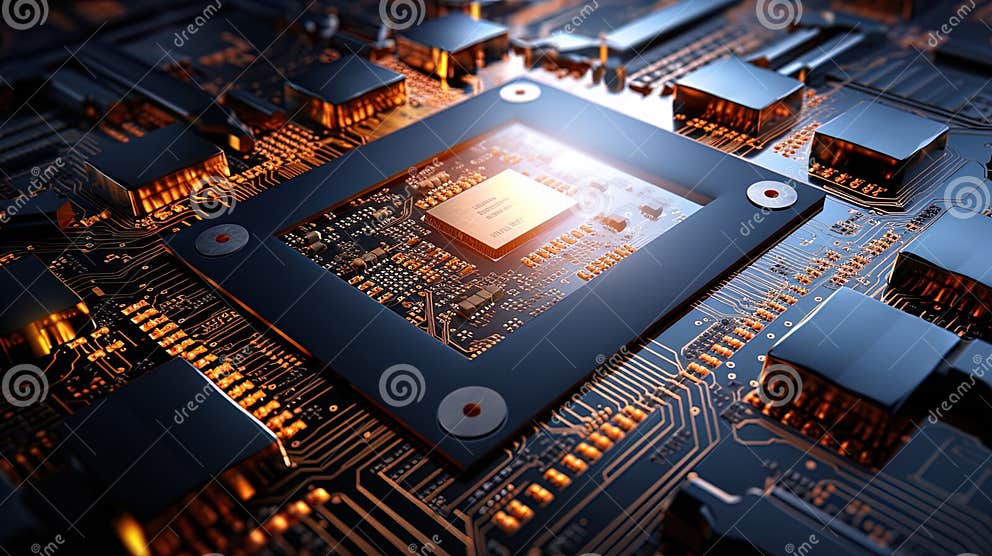 Photo of a Microcircuit with a Detailed Visibility of the Elements of ...