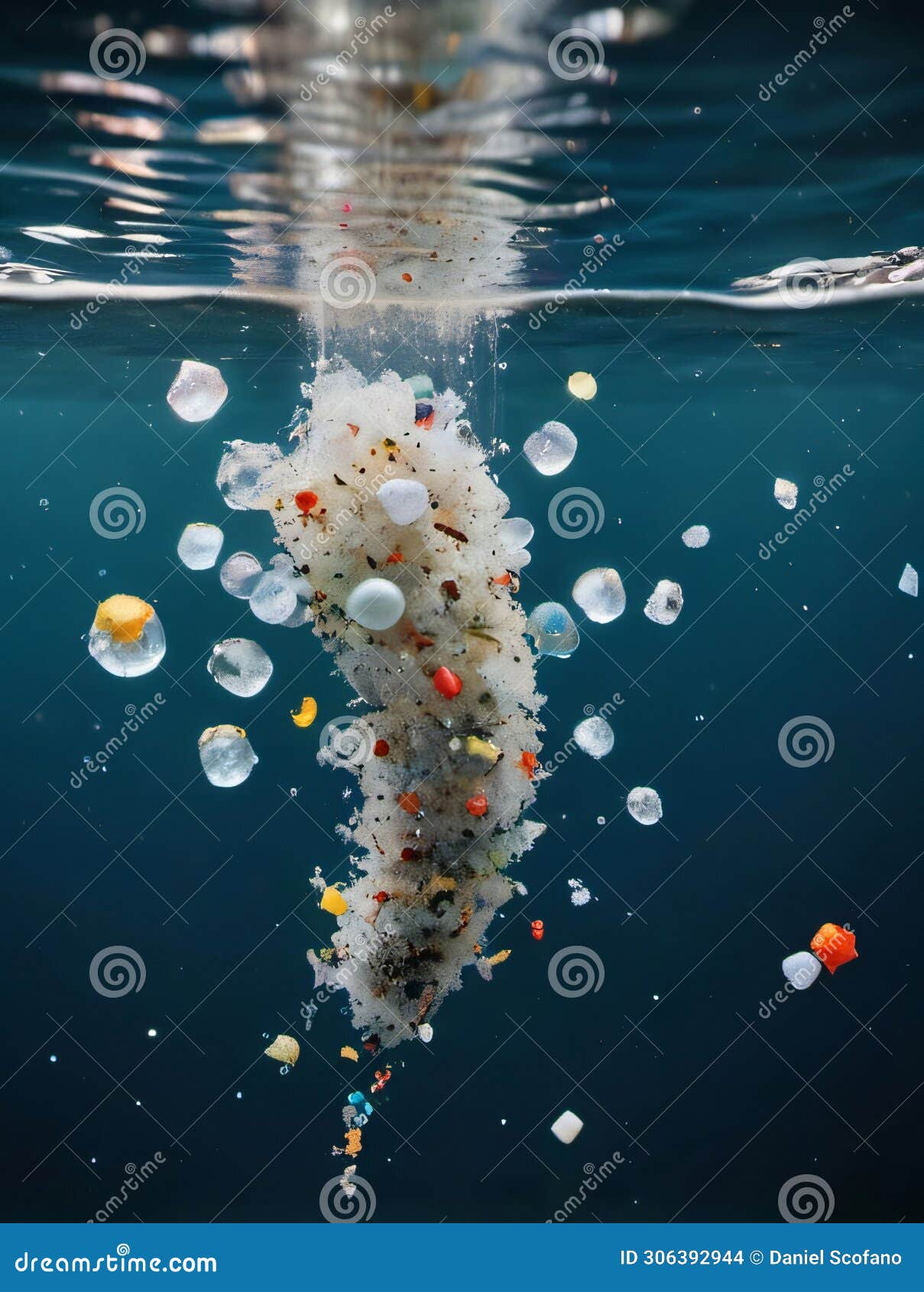 Photo of Microplastics Floating in Water, Underwater Micro Plastic ...