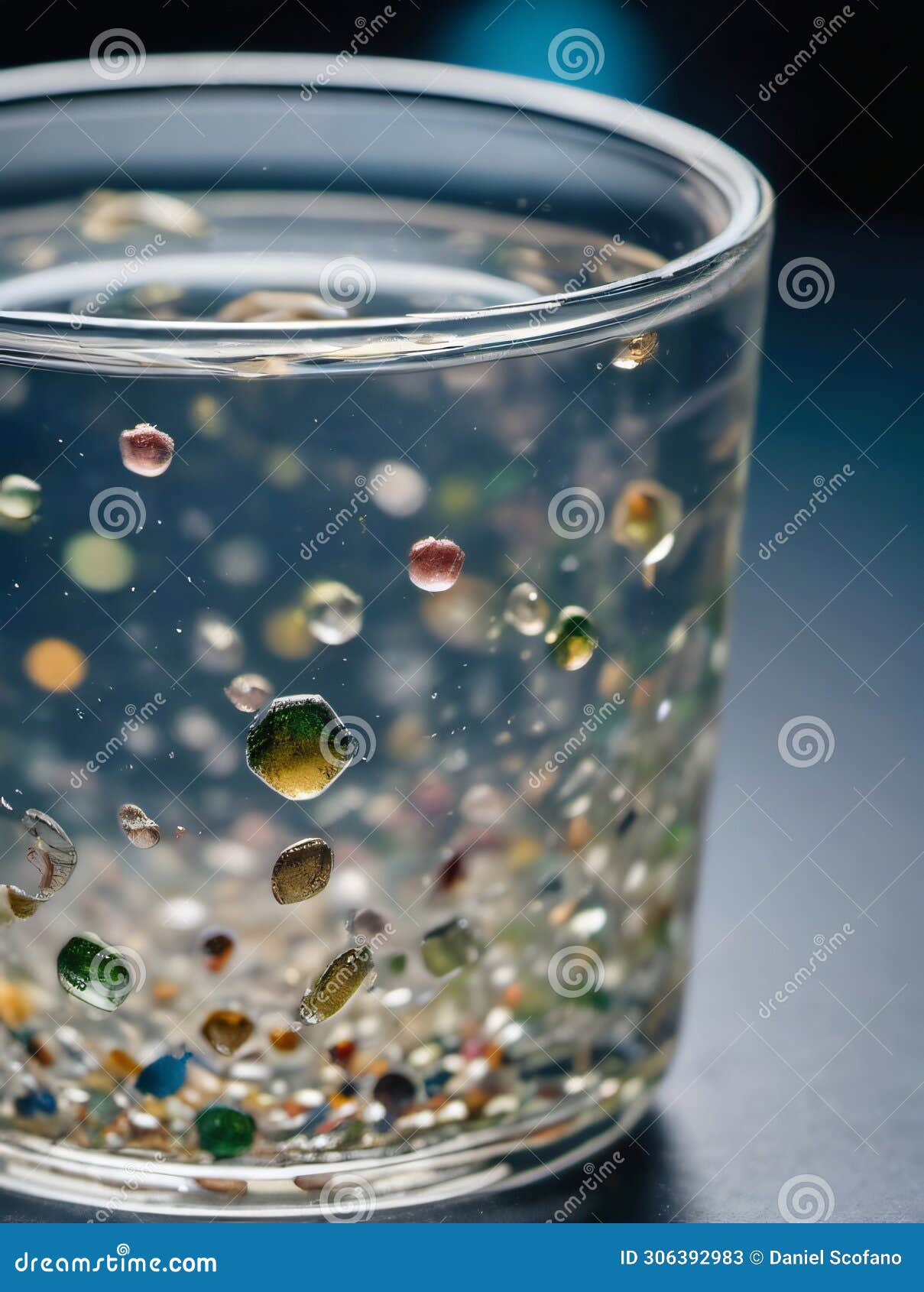 Photo of Microplastics or Tiny Plastic Particles in a Glass of Water ...