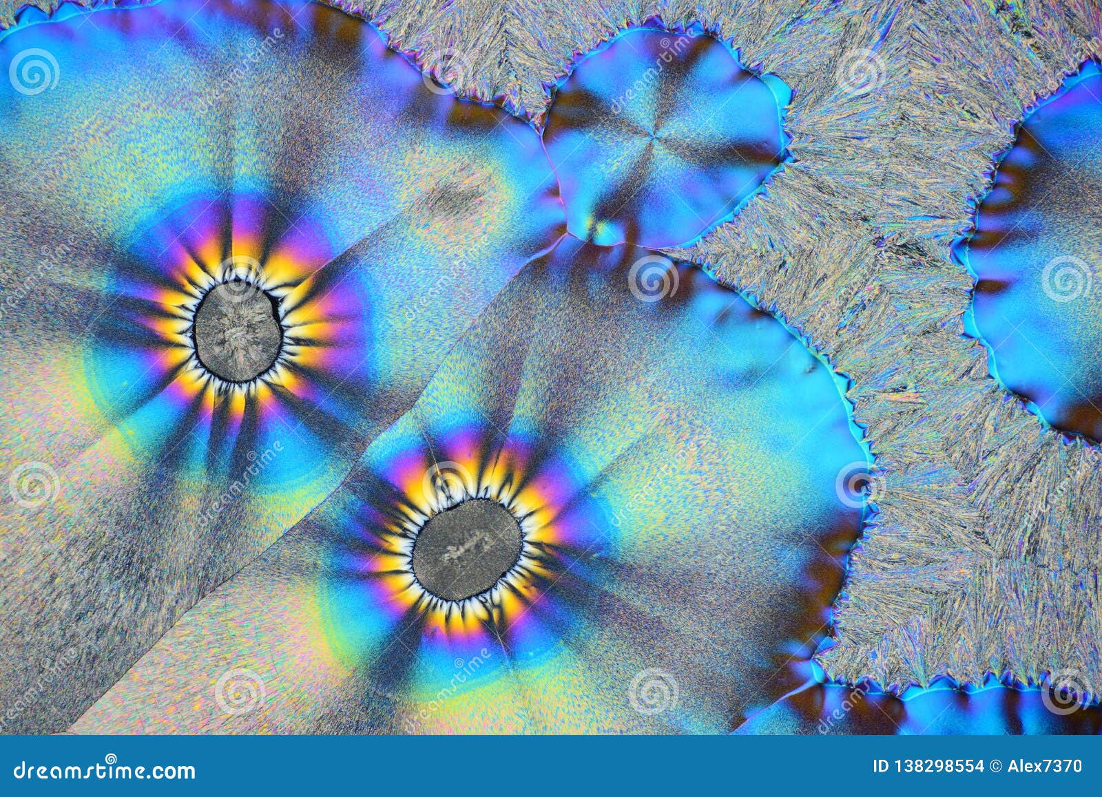 Colorful Micro Crystals in Polarized Light Stock Illustration ...