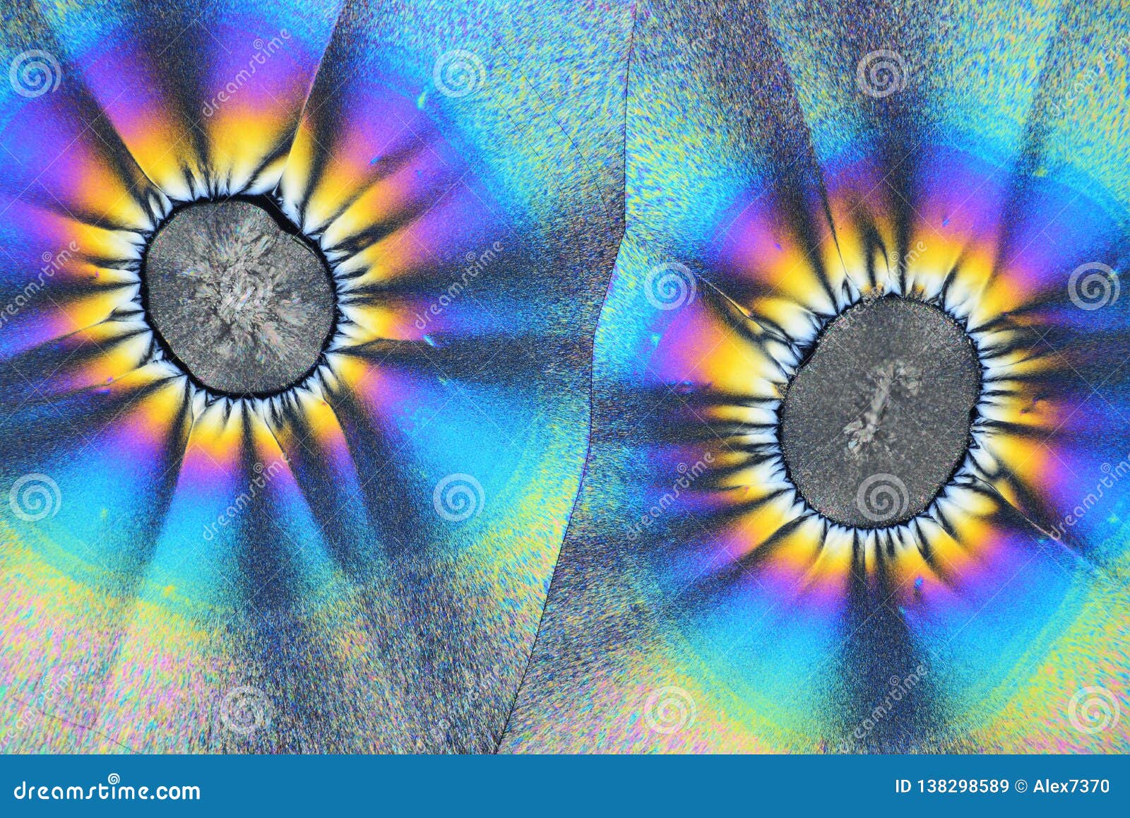 Colorful Micro Crystals in Polarized Light Stock Illustration ...