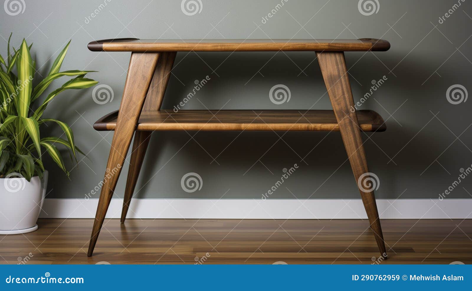 A Photo of a Mid - Century Modern Side Table Stock Illustration ...