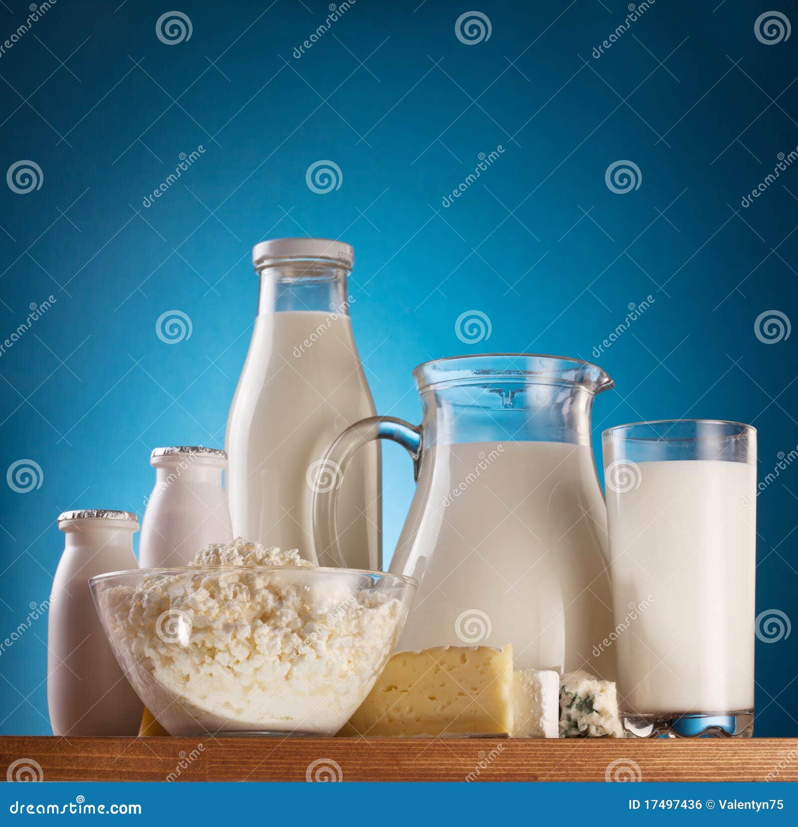 Milk Products. Tasty Healthy Dairy Products On A Table. Royalty-Free ...