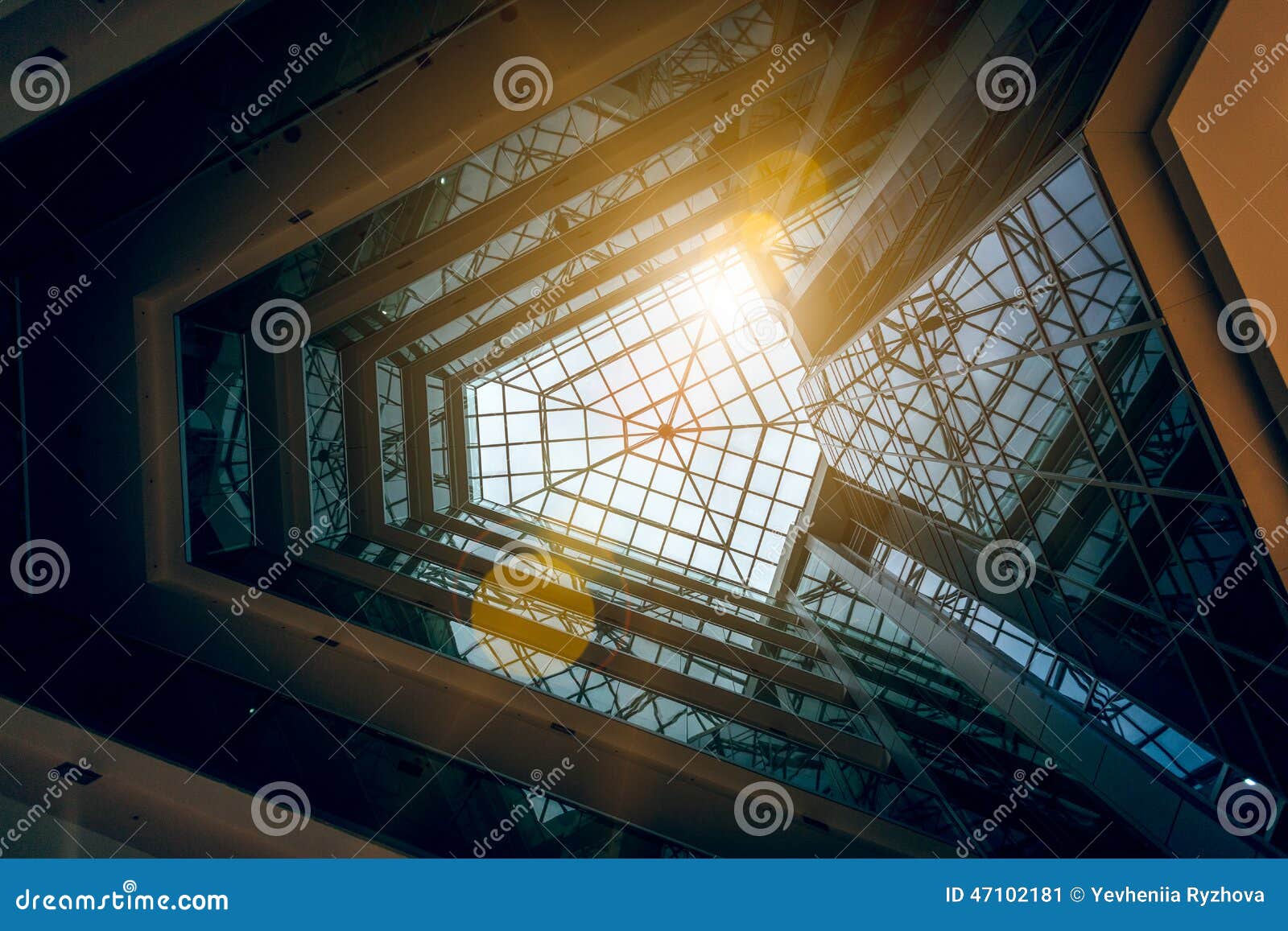 Photo of Modern Building Atrium with Shining Sun Stock Image - Image of ...