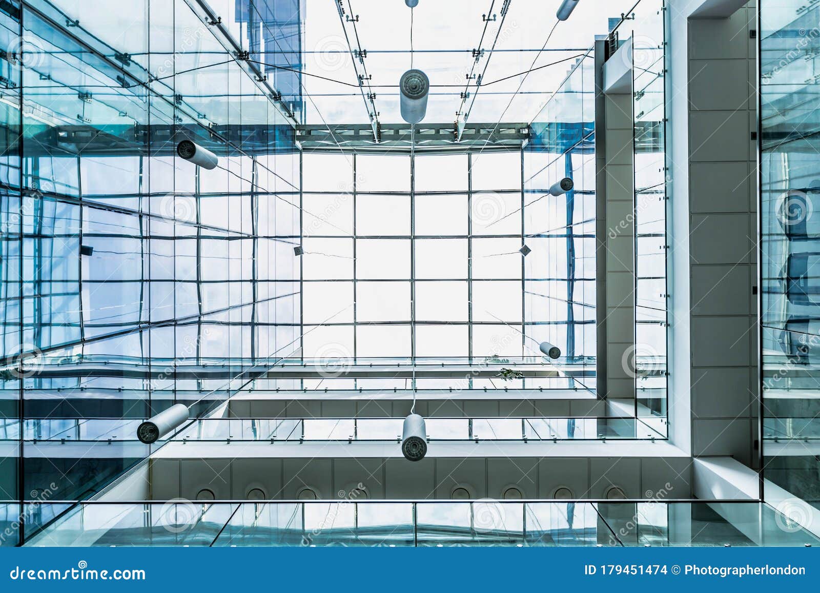 Photo of Modern Glass Ceiling in School Building Stock Photo - Image of ...