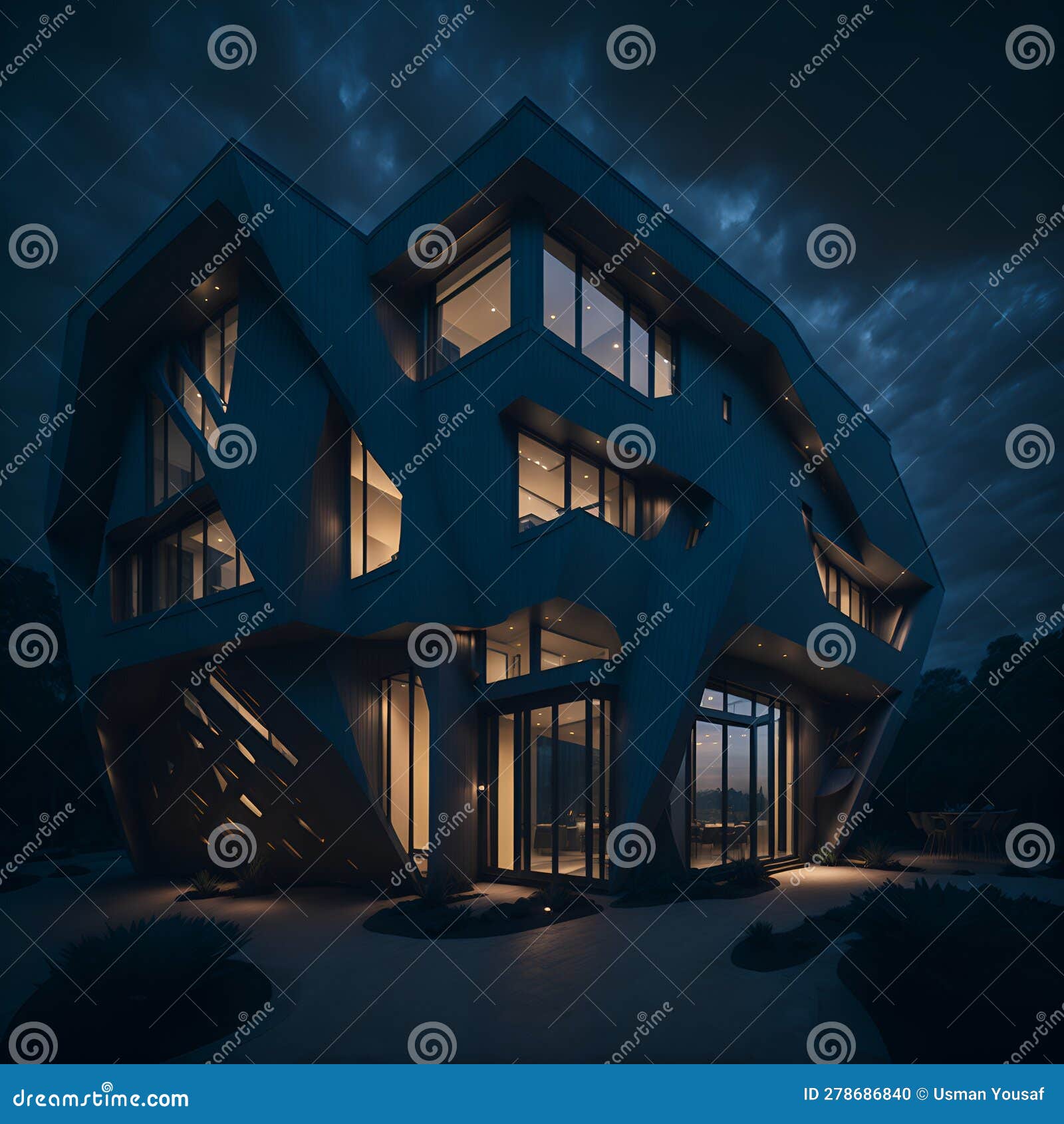 Ai Generated a Modern Glass Skyscraper with a Unique Facade of Numerous ...