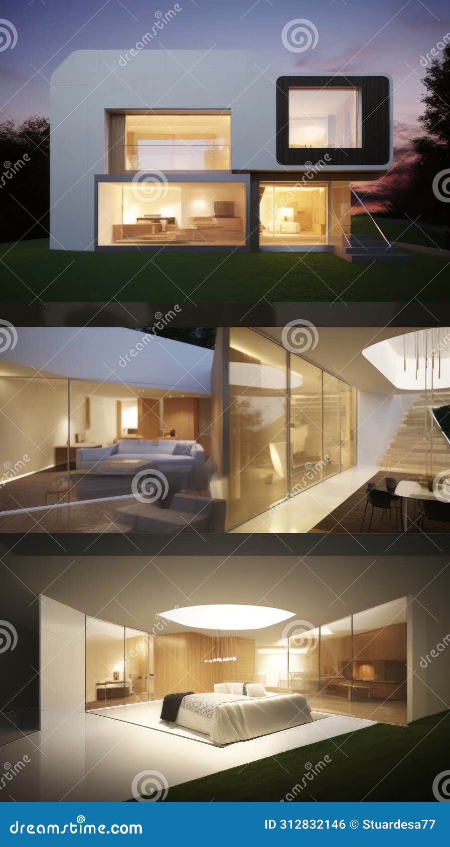 Modern Home Interiors Collage Stock Photo - Image of cozy, upscale ...