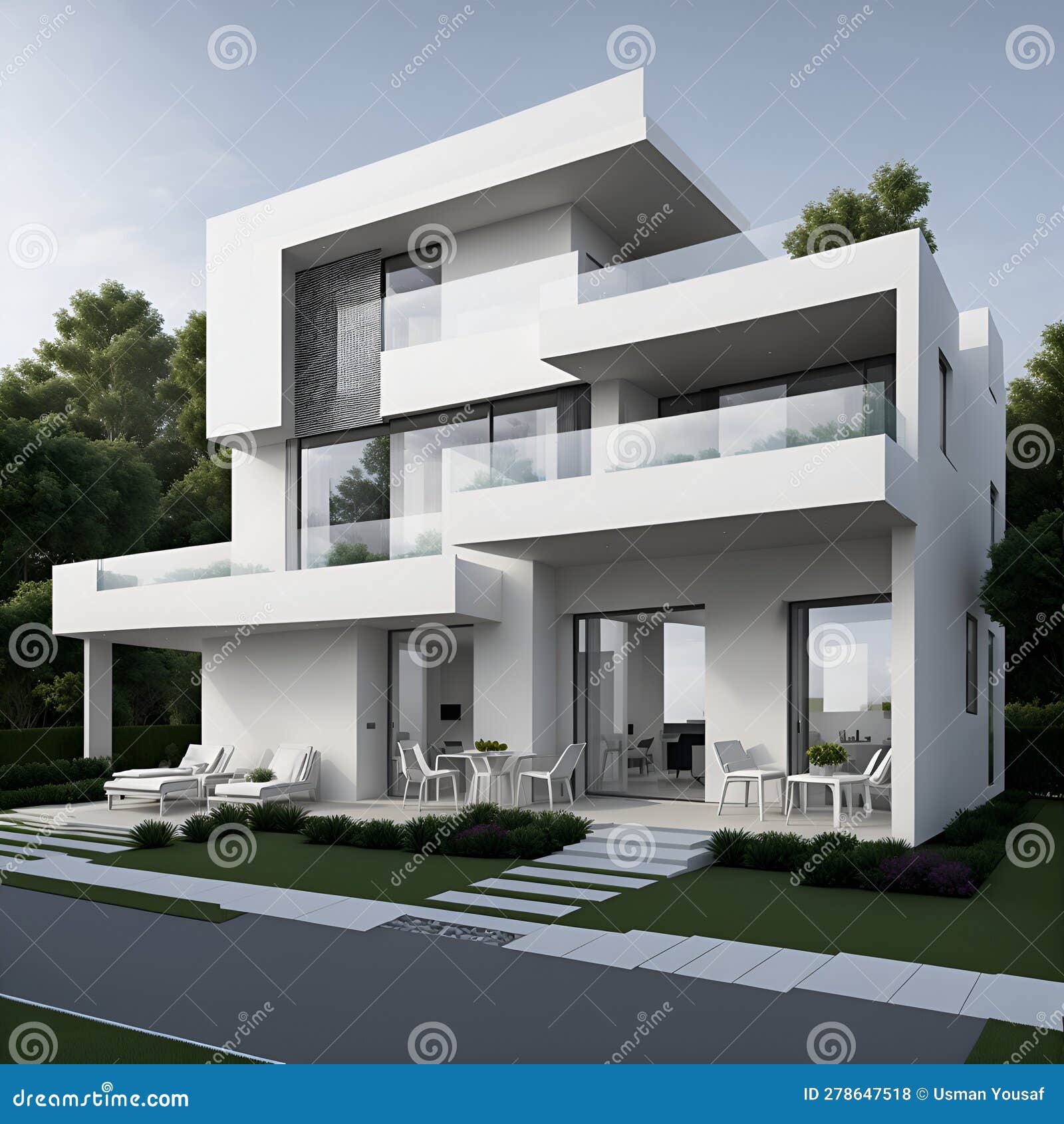 A 3d Rendering of a Modern House Created with Generative AI Technology ...