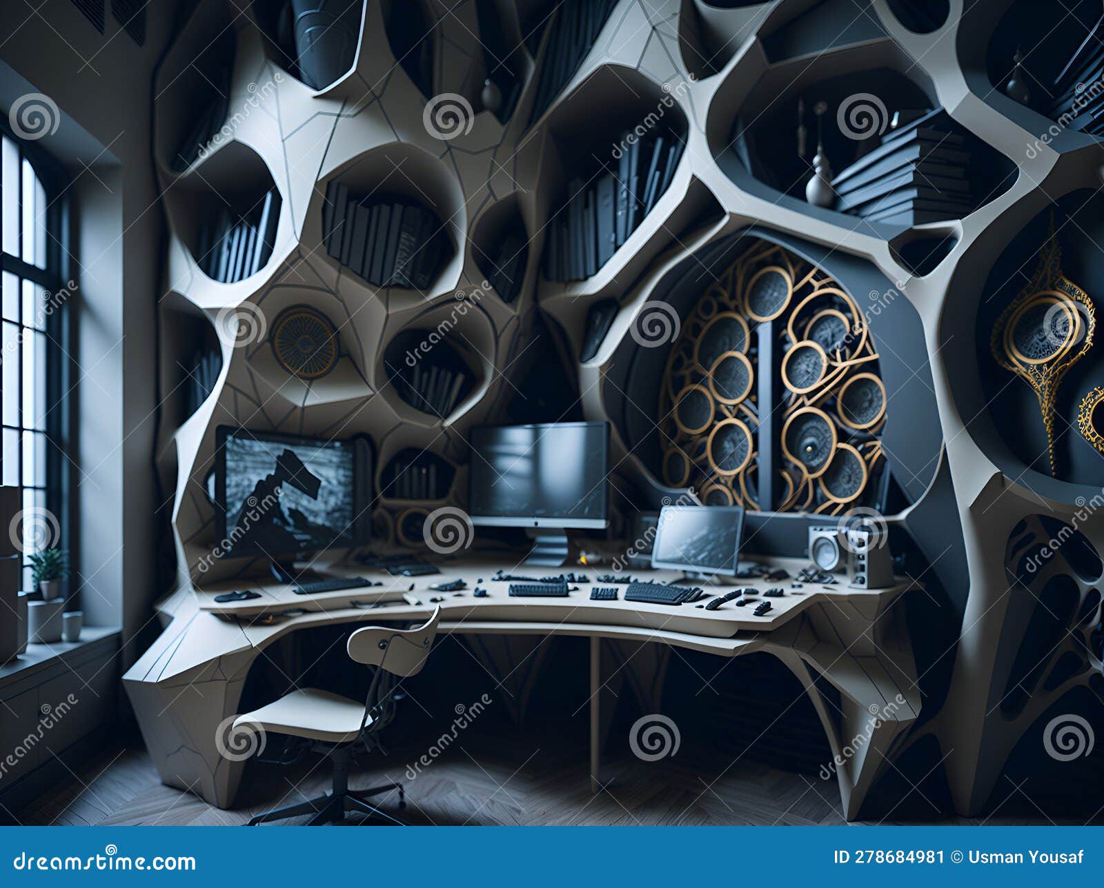 Ai Generated a Modern Workspace with Computer and Desk Stock ...