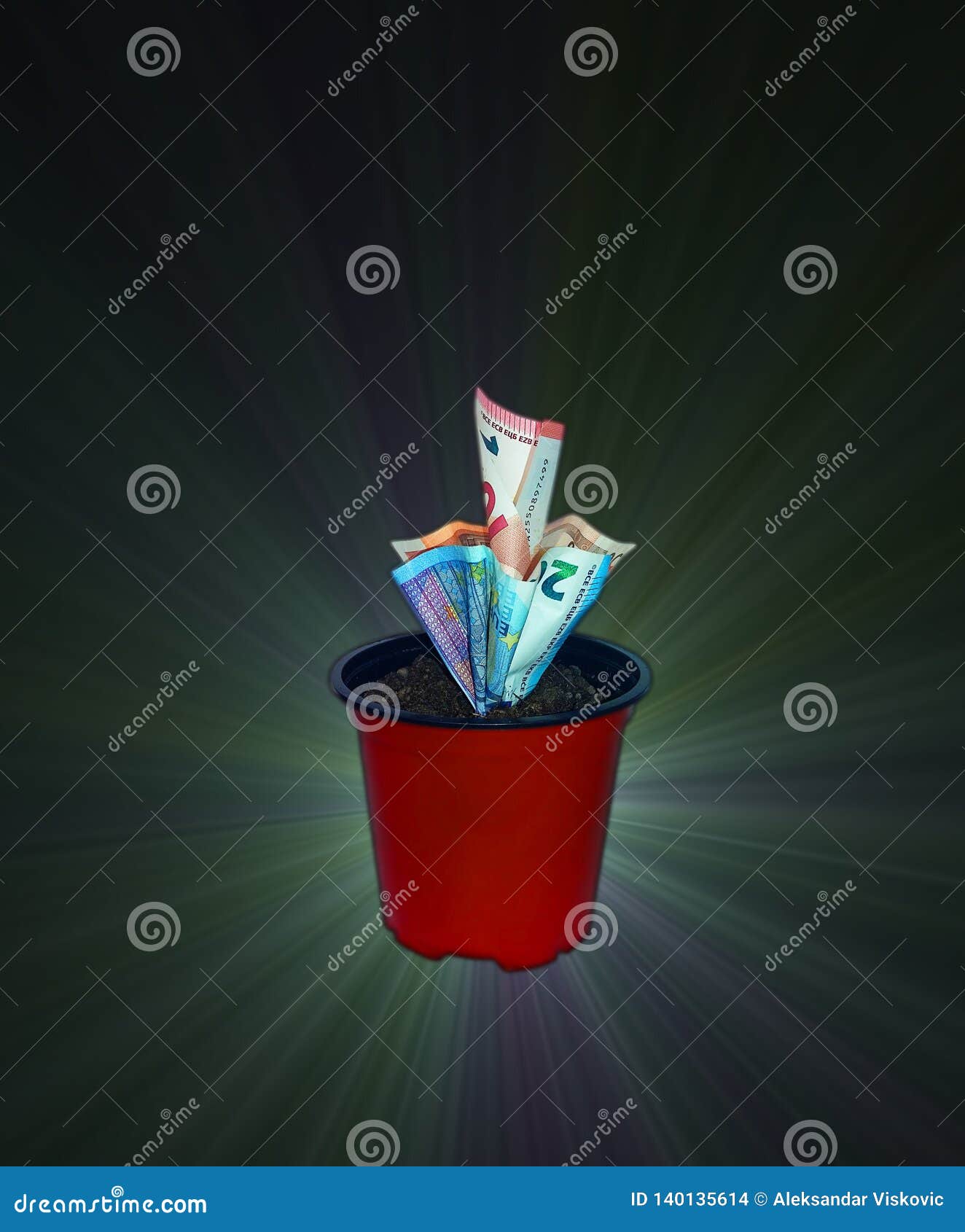 Money in a pot stock photo. Image of sunny, strong, economy - 140135614