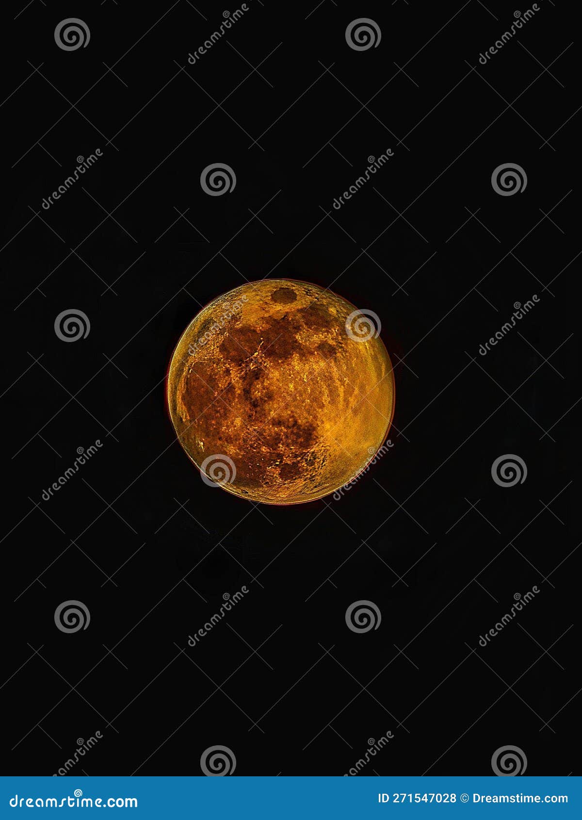 Photo of the Moon, with Details and Yellow Colour Stock Photo - Image ...