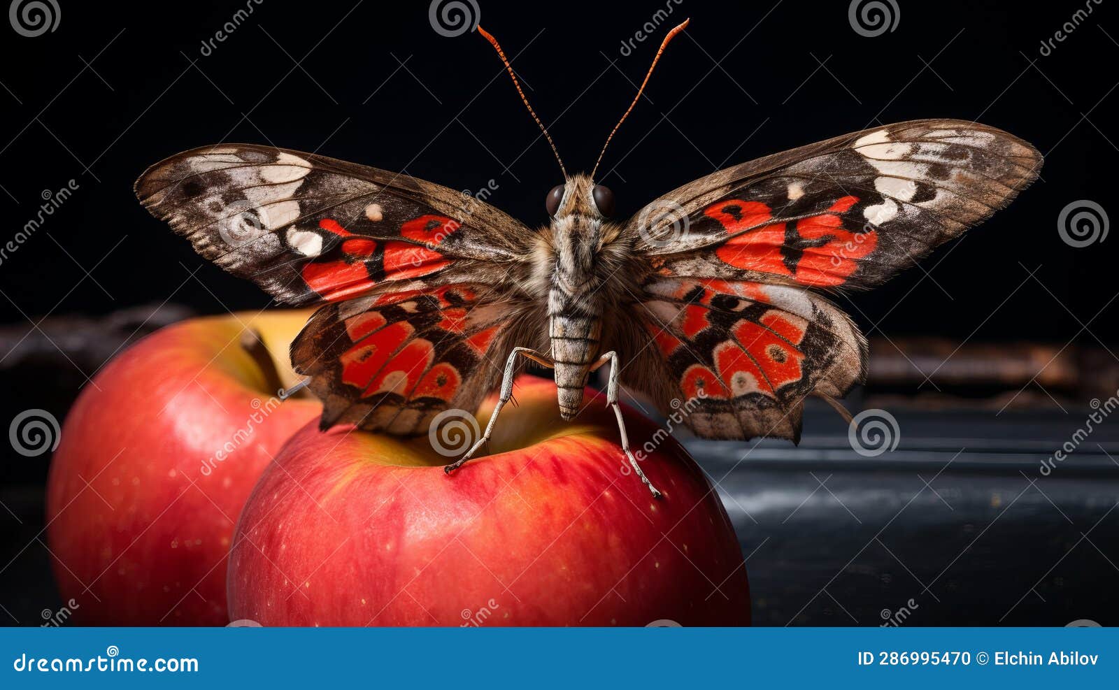 Photo of Moth on Apple stock illustration. Illustration of plant ...