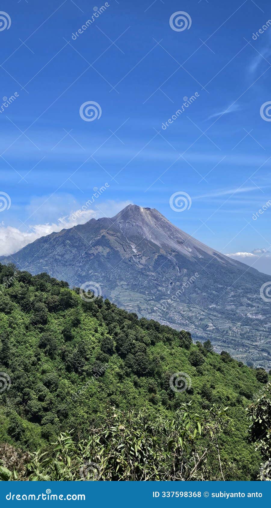 Photo of Mount Merapi from Mount Merbabu Editorial Stock Photo - Image ...