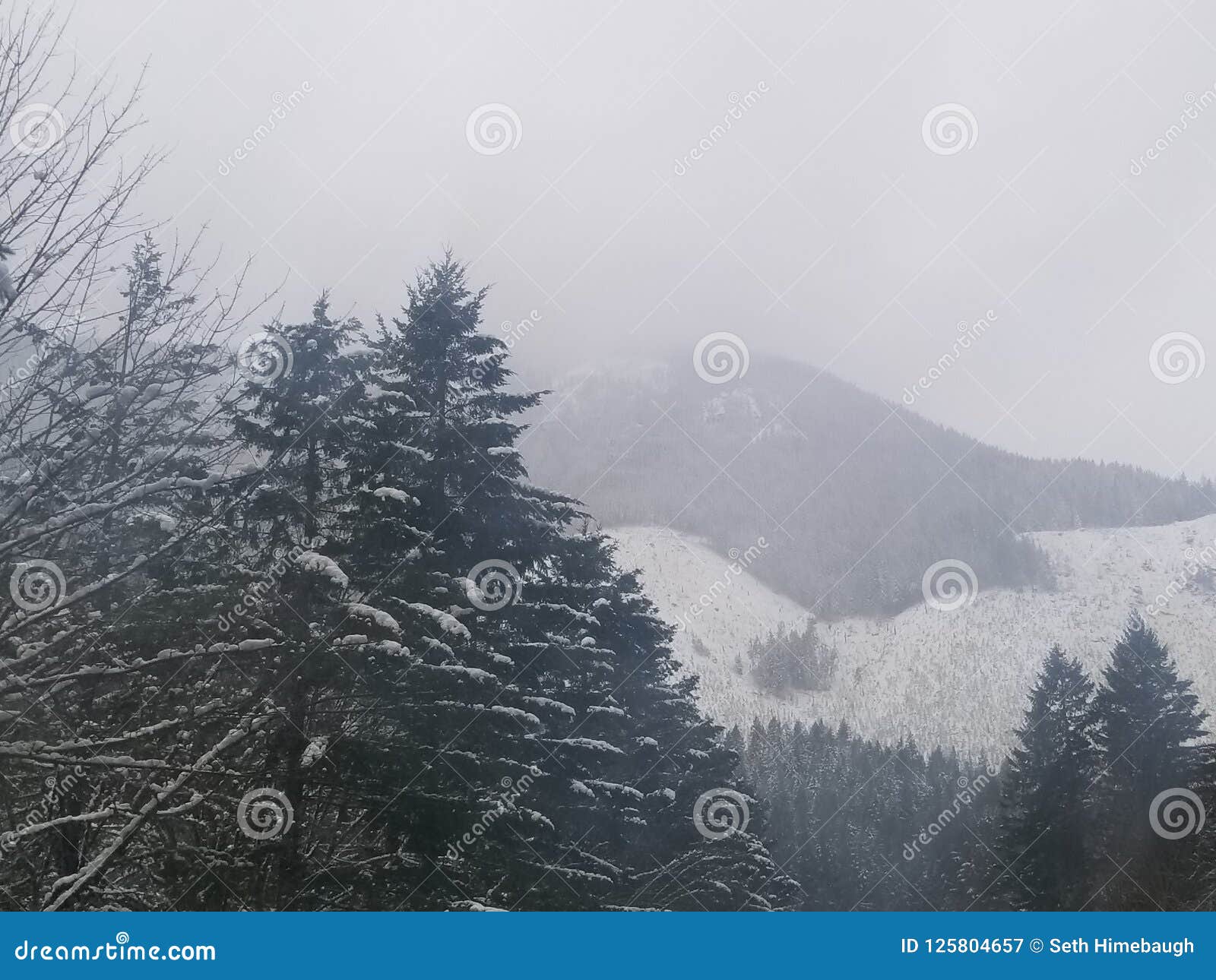 Snowy Mountain stock image. Image of mountains, snowfall - 125804657